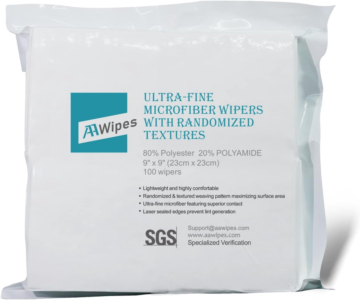Cleanroom Microfiber Wipes Mixed Weave Superfine 9" X9“ (100 Counts ...