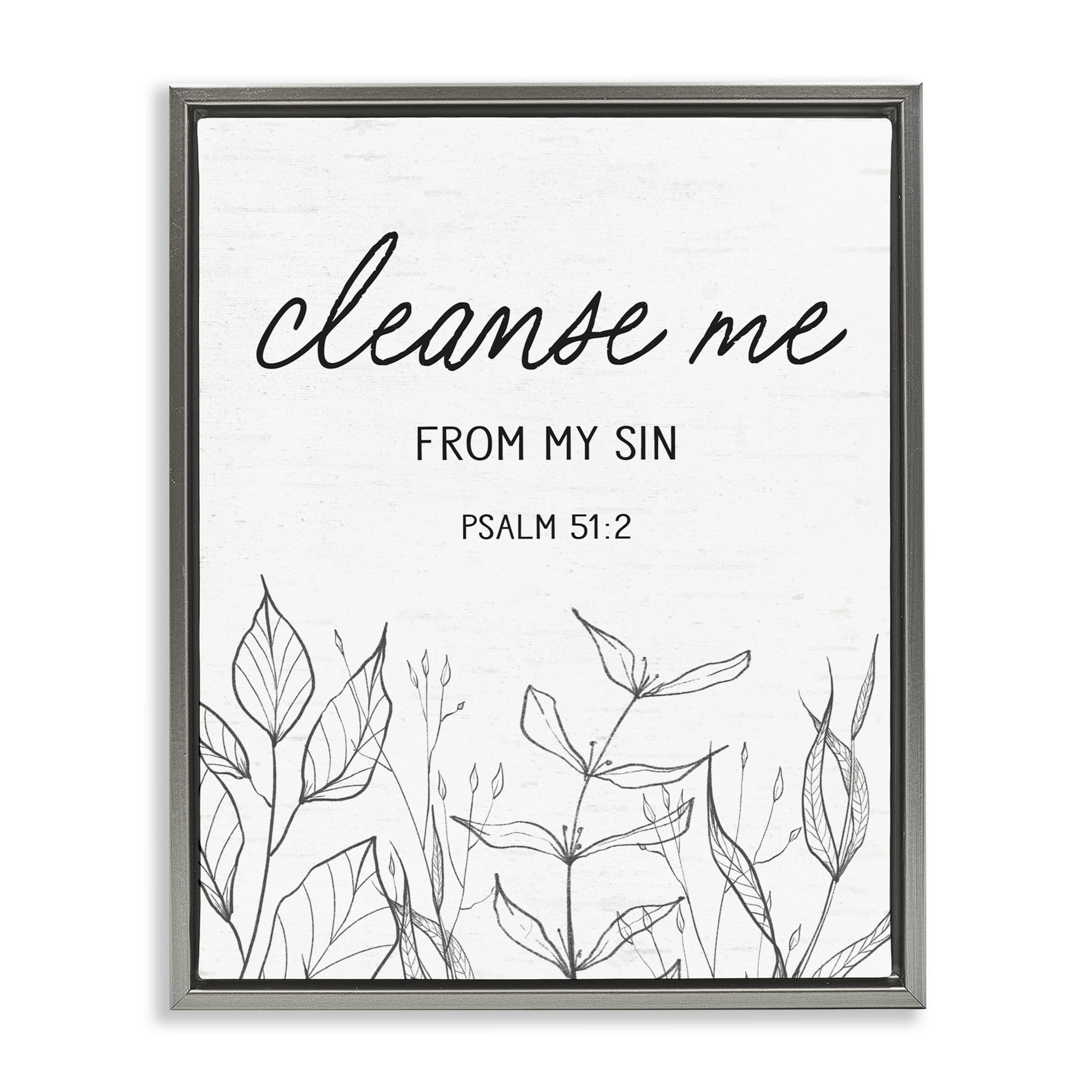 Cleanse Me From Sin Gray Framed Floater Canvas Wall Art, design by ...
