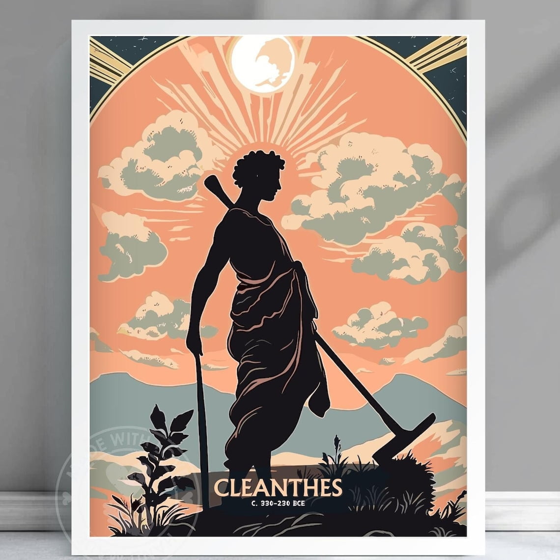 Cleanthes Philosopher Print - Philosophy Poster, Stoicism Wall Art ...