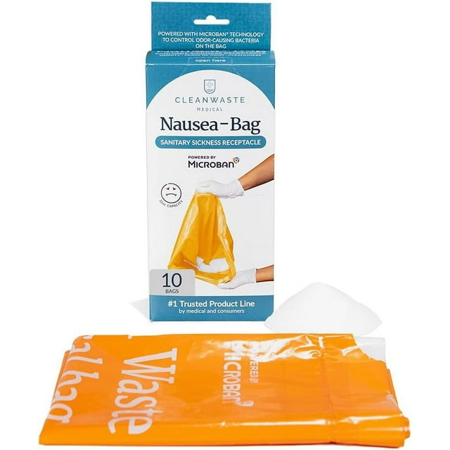 Cleanwaste Medical Grade Nausea Vomit Bag with Microban, Instant ...