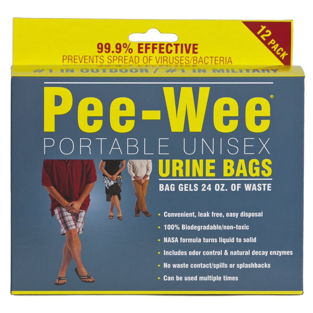 Cleanwaste Pee-Wee Unisex Disposable Urine Bags - Portable Pee Bag for ...