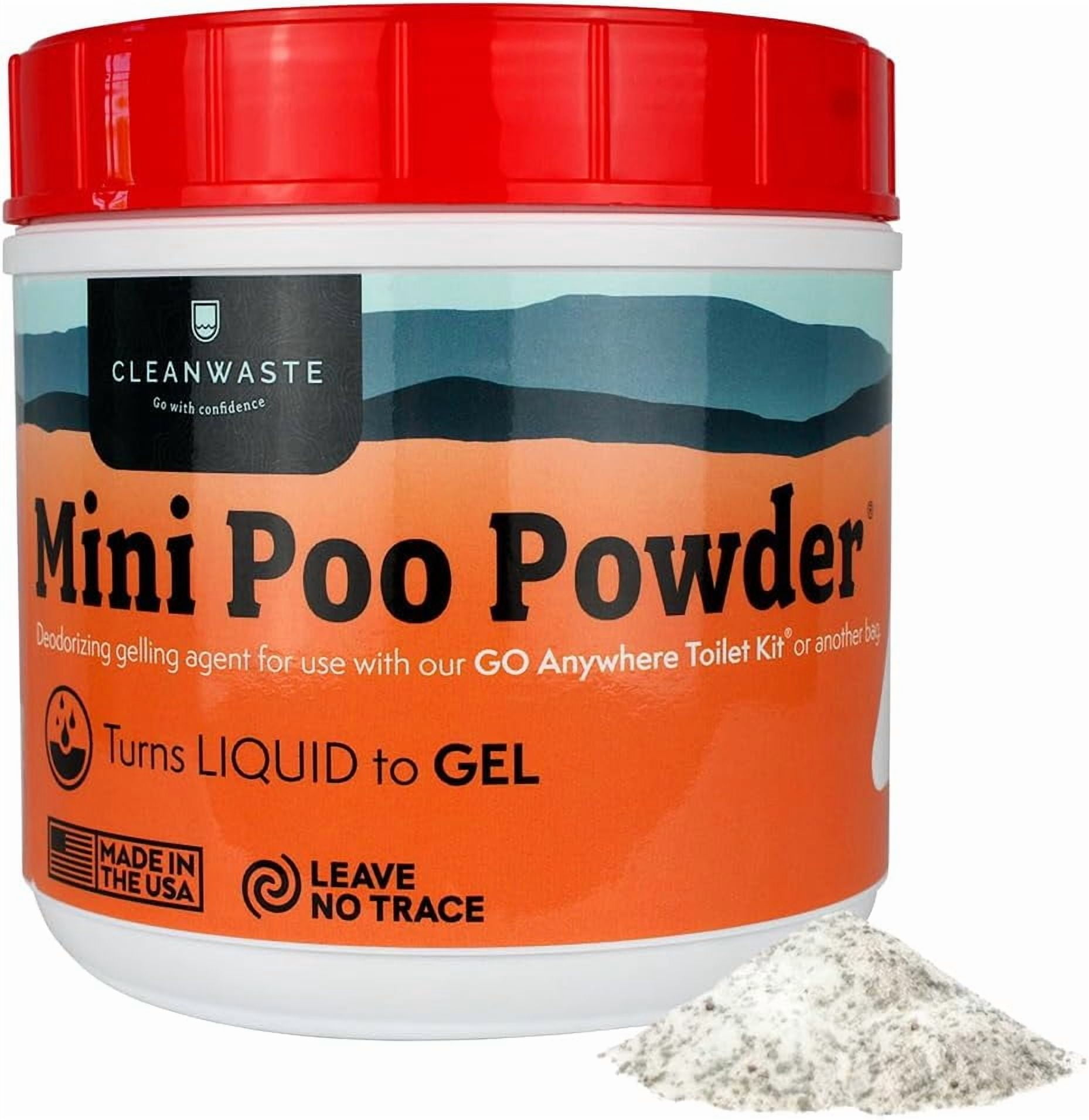 Cleanwaste Mini Poo Powder, Portable Waste Treatment, 55 Scoops ...