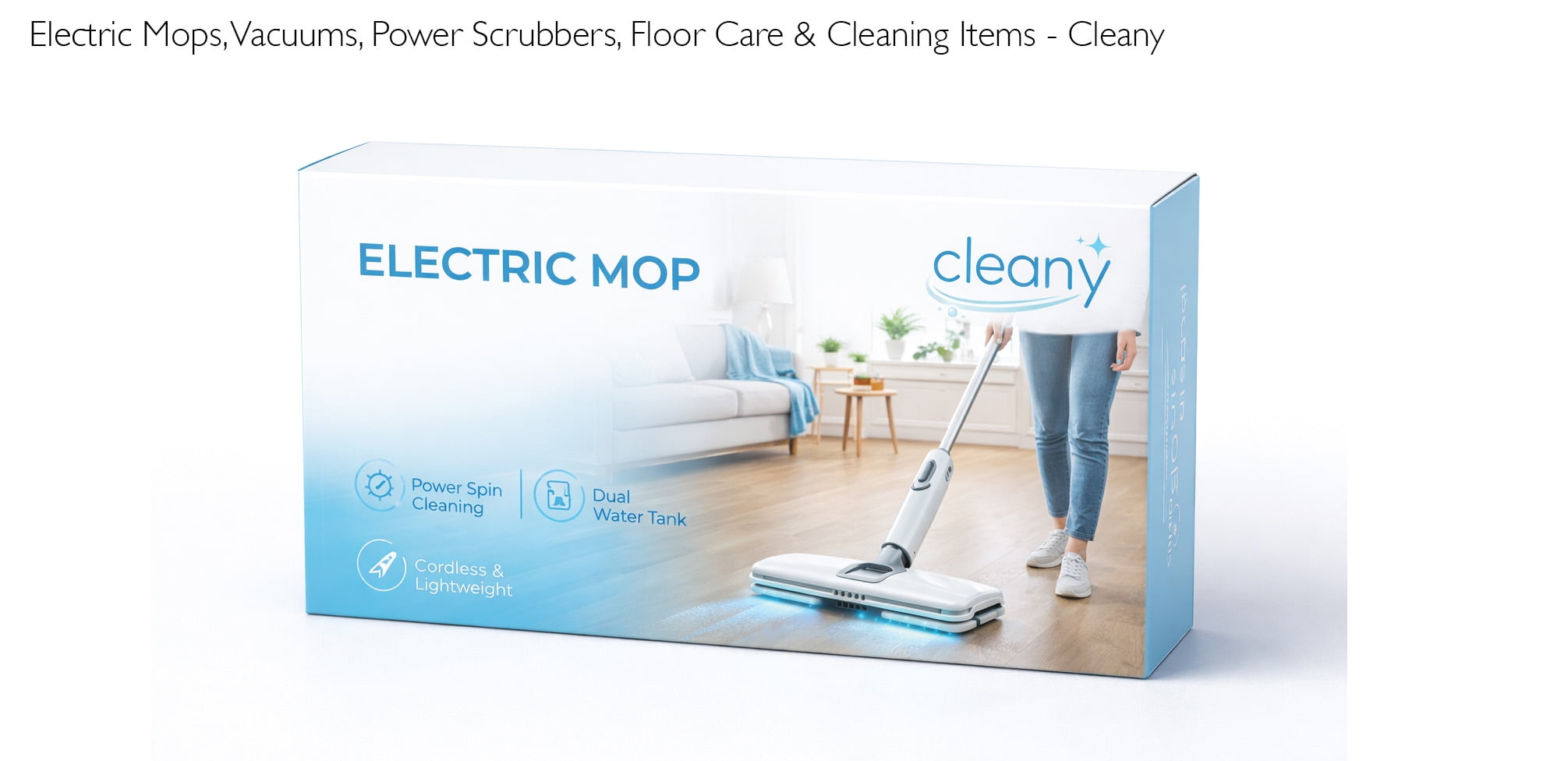 Cleany Electric Mop – Cordless Lightweight Floor Cleaner with Dual ...