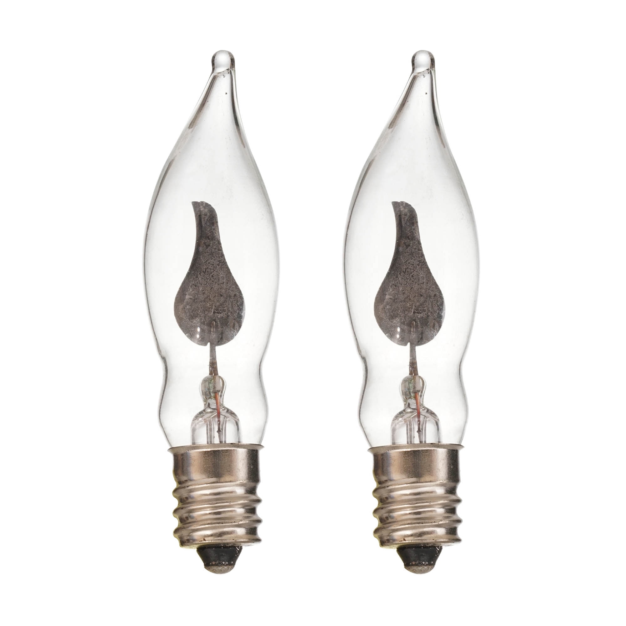 Clear 1-Watt Flicker C7 Replacement Christmas Bulbs, 2-Pack, Holiday ...