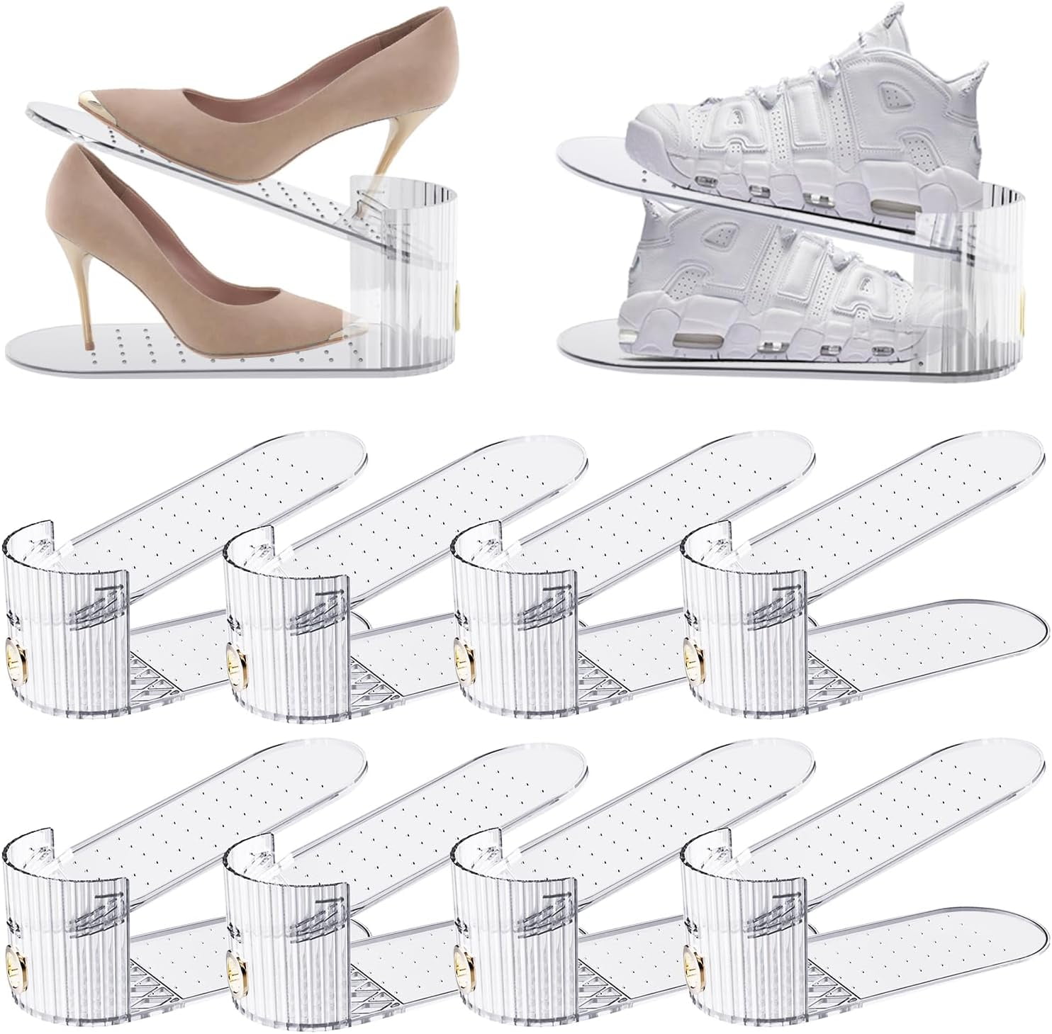 Clear 10 Pack Shoe Slot Organizer, Shoe Stacker Organizer Holders for A ...
