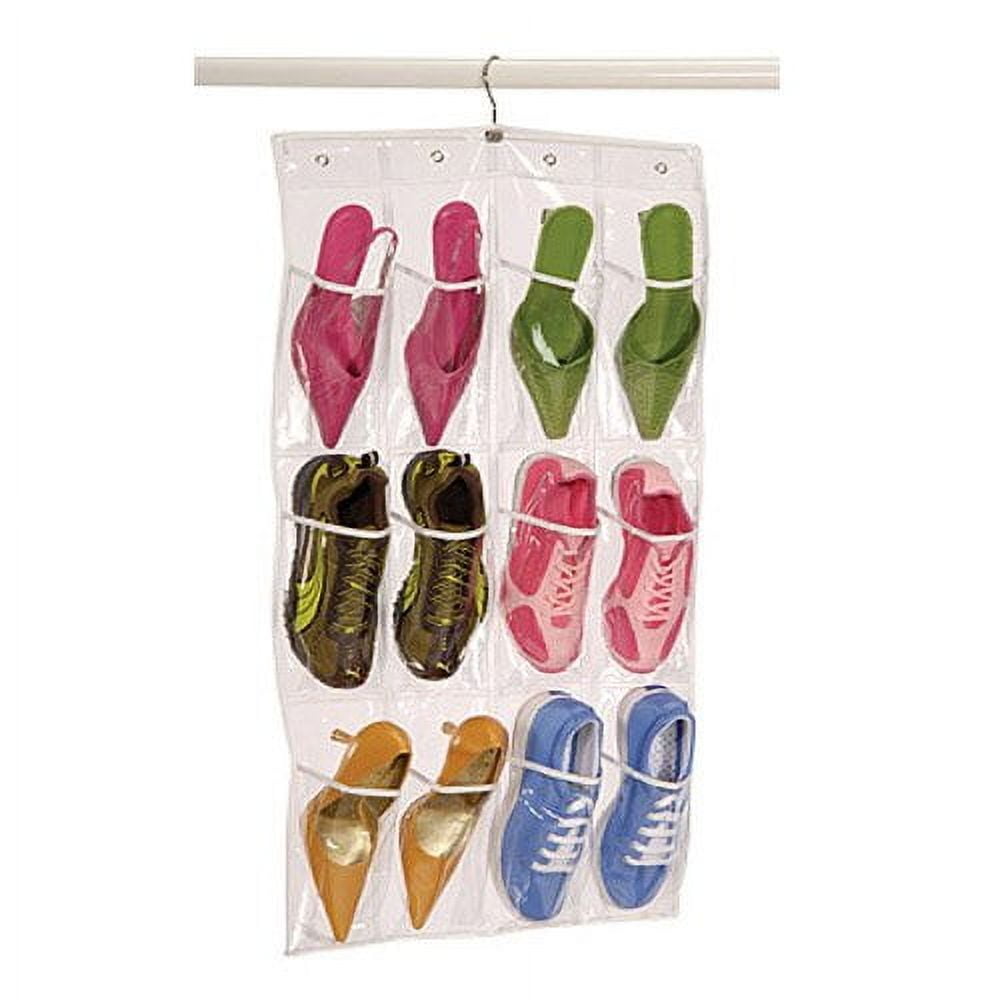 Clear 12 Pocket Shoe Caddy with Hanger - Walmart.com