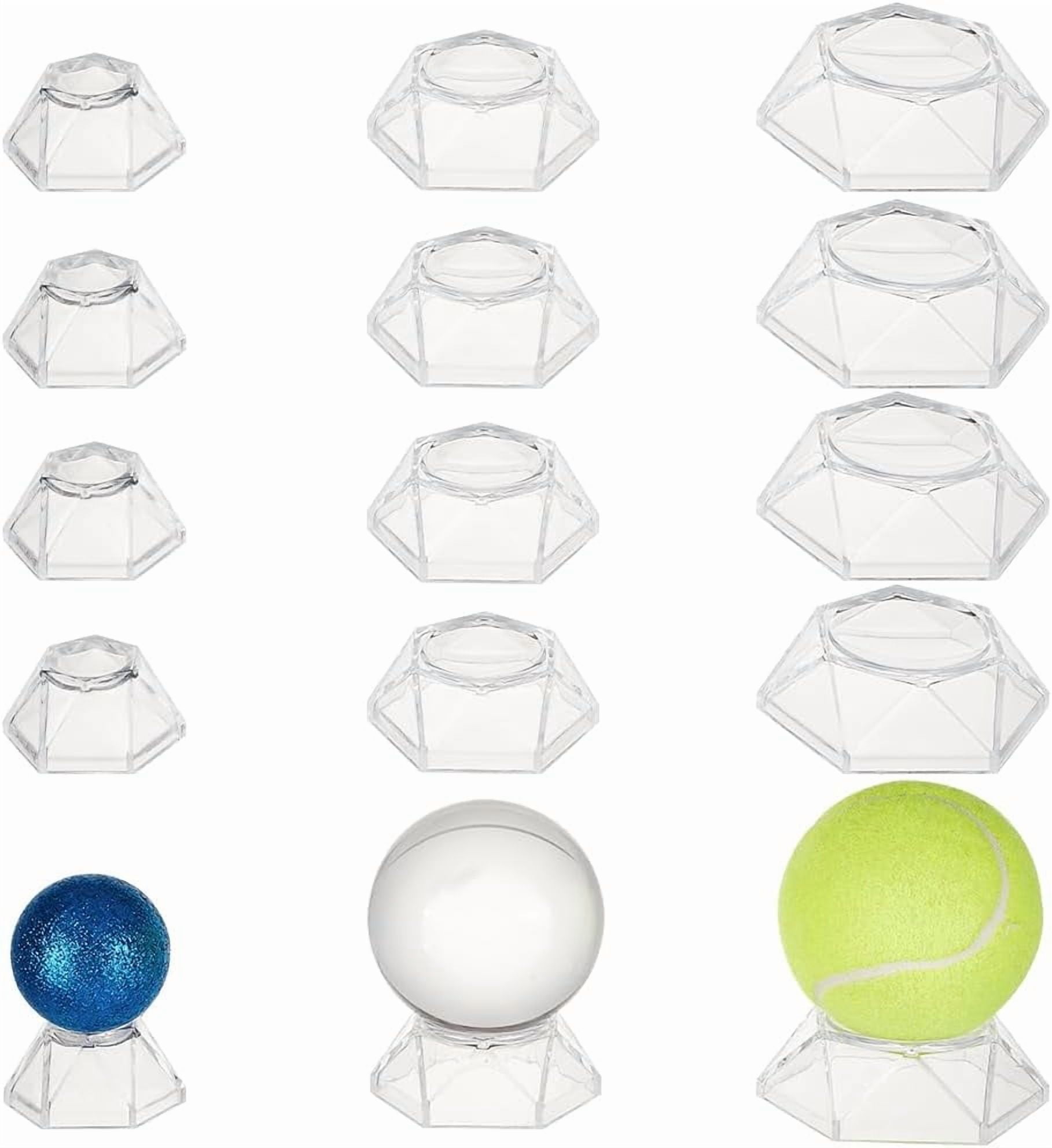 Clear 12Pcs 3 Sizes Clear Acrylic Ball Stand Acrylic Display Stand ...