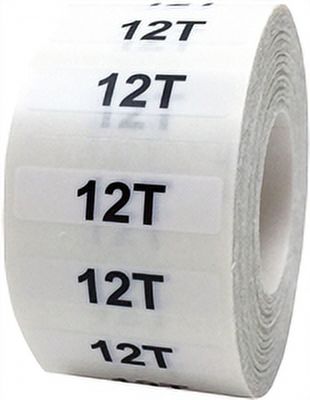 Clear 12T Infant/Toddler Clothing Size Strip Labels | 1.25 x 5" Inch ...