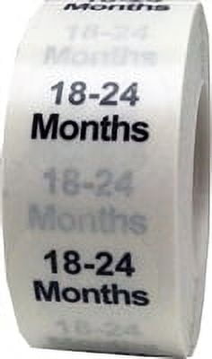 Clear 18-24 Months Baby Clothing Size Stickers | 0.75" Inch Round | 500 ...