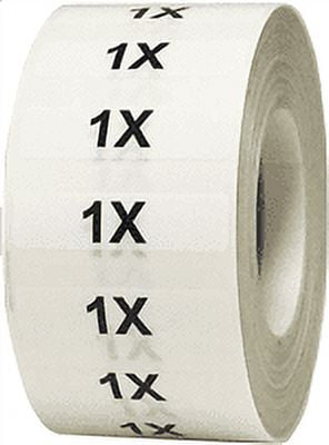 Clear 1X Clothing Size Strip Stickers | 1.25 x 5" Inches Wide | 125 ...