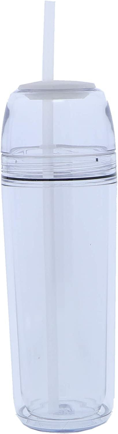Clear 20 oz Capsule Tumbler BPA Free Shaker Cup with Straw 1.3 lb ...