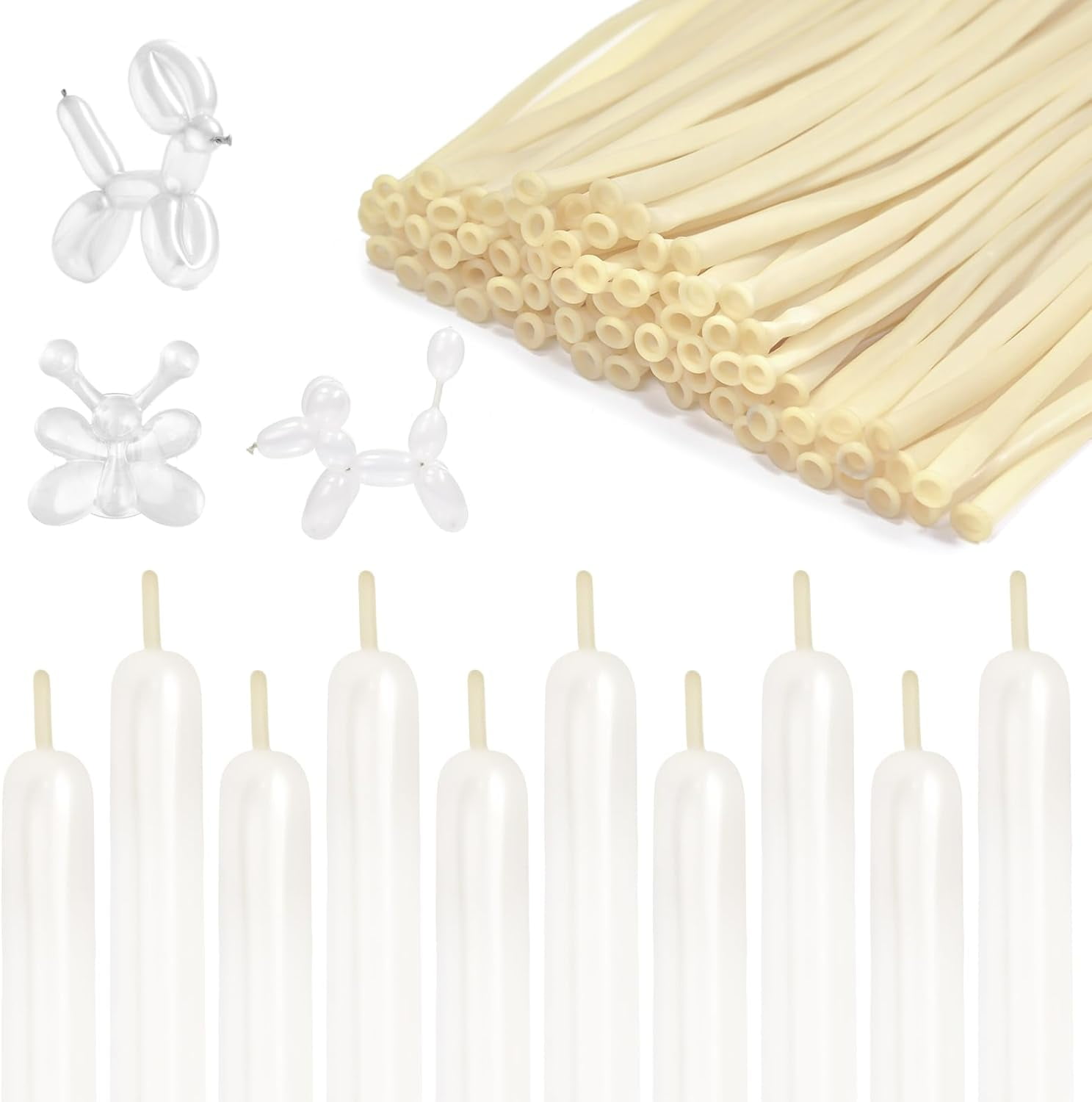 Clear 260 Balloons, 100PC Transparent Long Balloons for Party Balloon ...