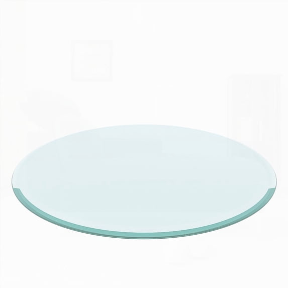 Clear 28" Inch Round Tempered Glass Table Top, 2/5 Inch Thick Beveled ...