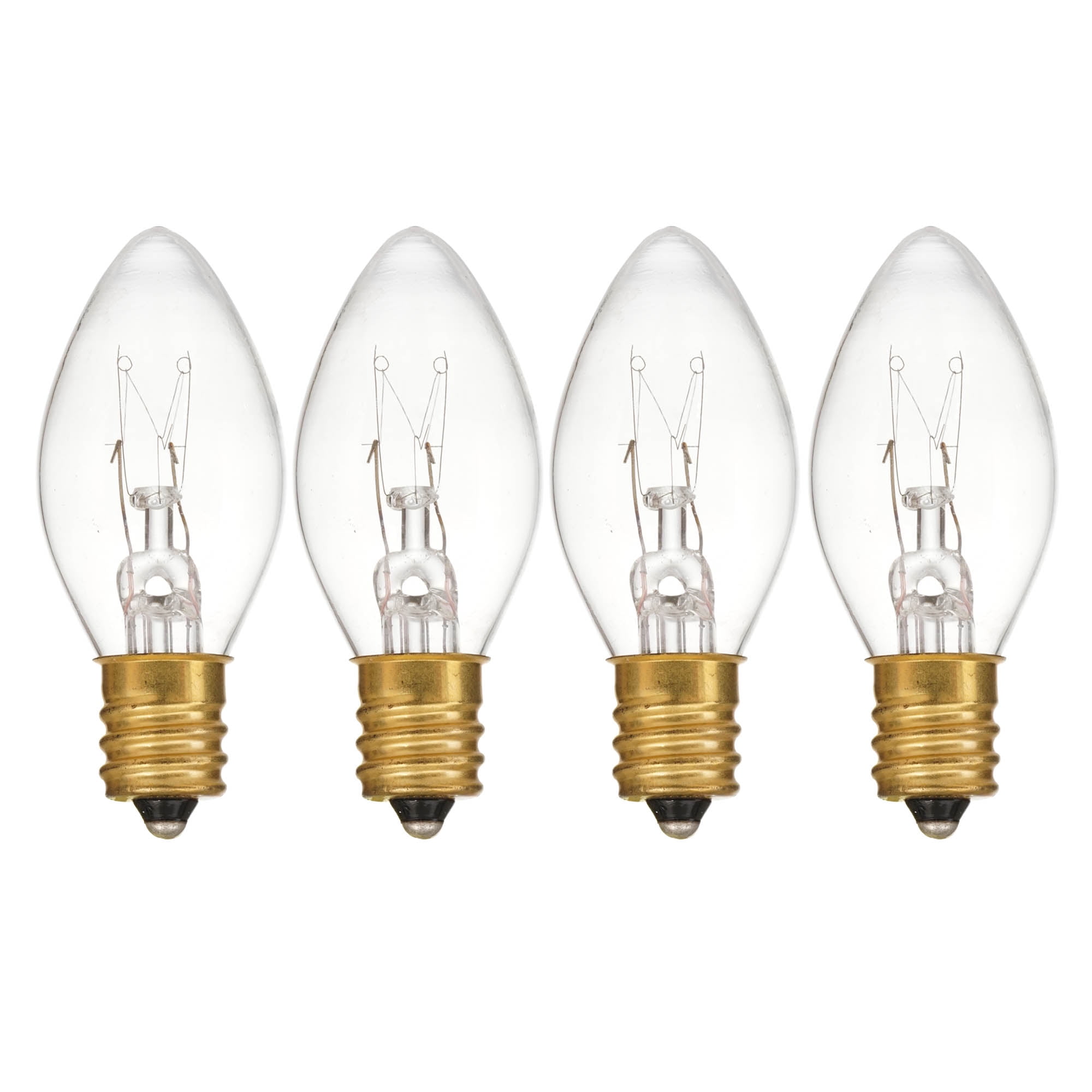 Clear 5-Watt Incandescent C7 Replacement Christmas Bulbs, 4 Count ...