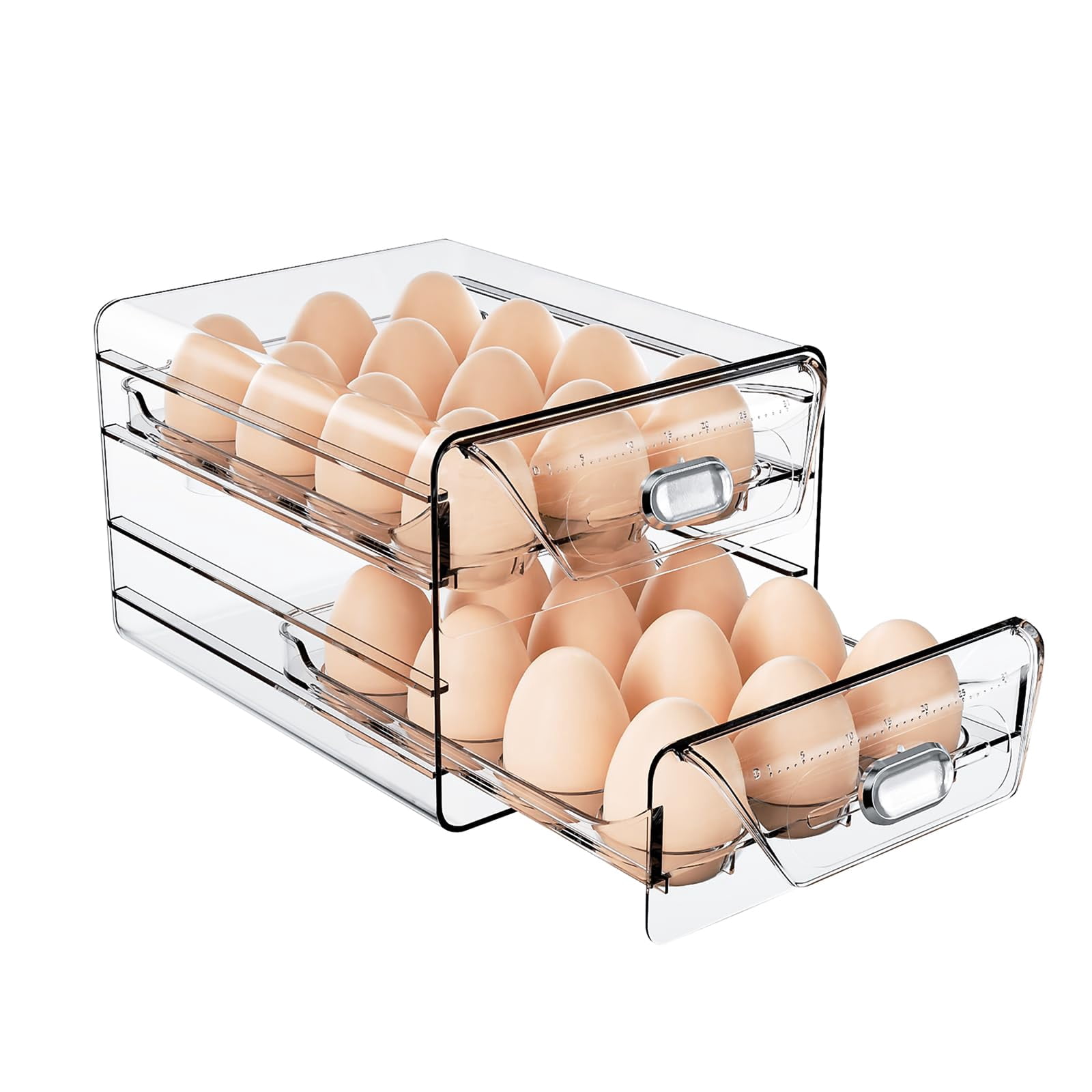 Clear 60 Egg Container for Refrigerator, Egg Holder for Fridge ...