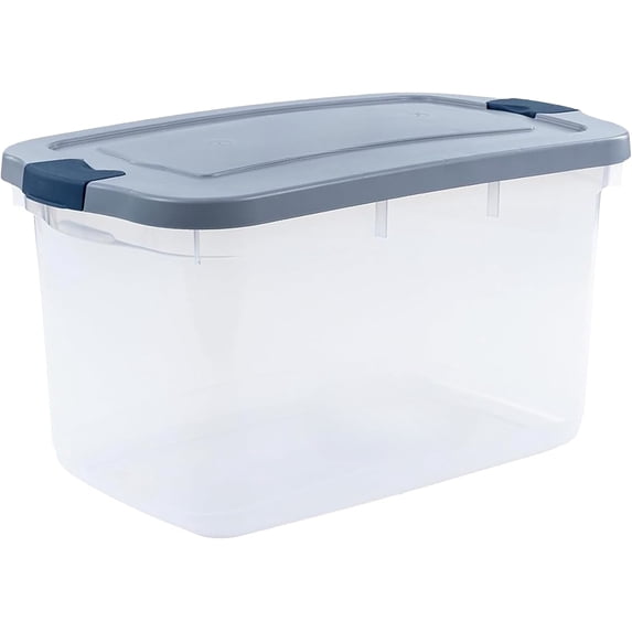 Clear 66 Qt/16.5 Gal Storage Containers, Pack of 4 with Latching Grey ...