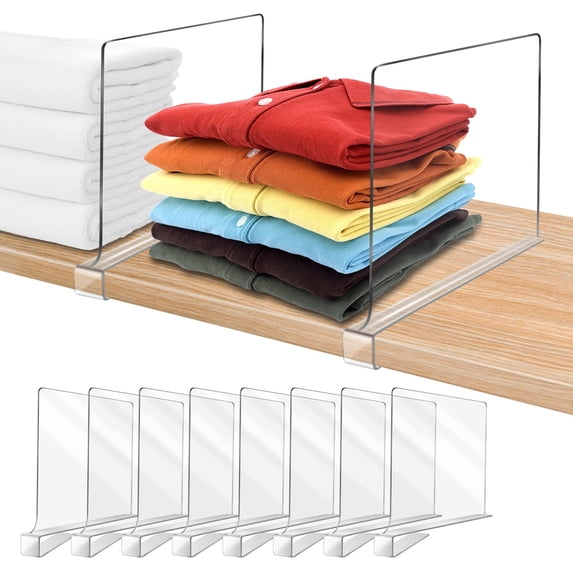 Clear 8Pack Closet Organizer Shelf Dividers - Walmart.com