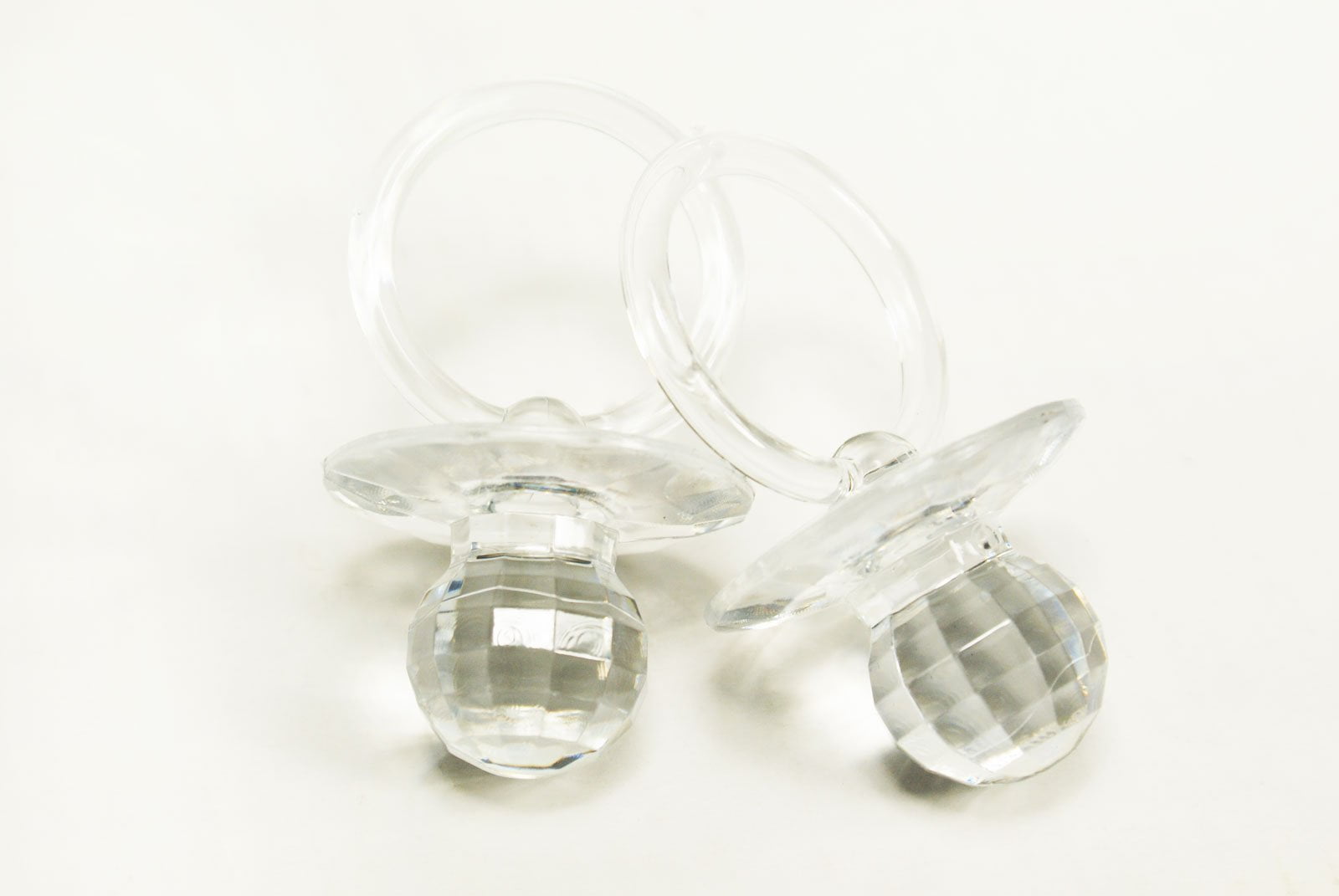 Clear 8oz Clear Diamond Cut Pacifiers Baby Shower Game Party Decoration ...