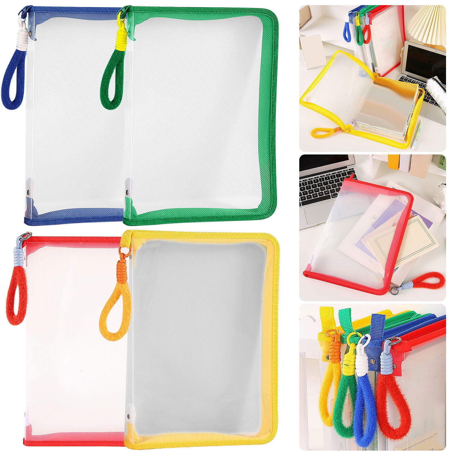 Clear A4 Document Storage Bag with Zipper | Student Homework Organizer ...