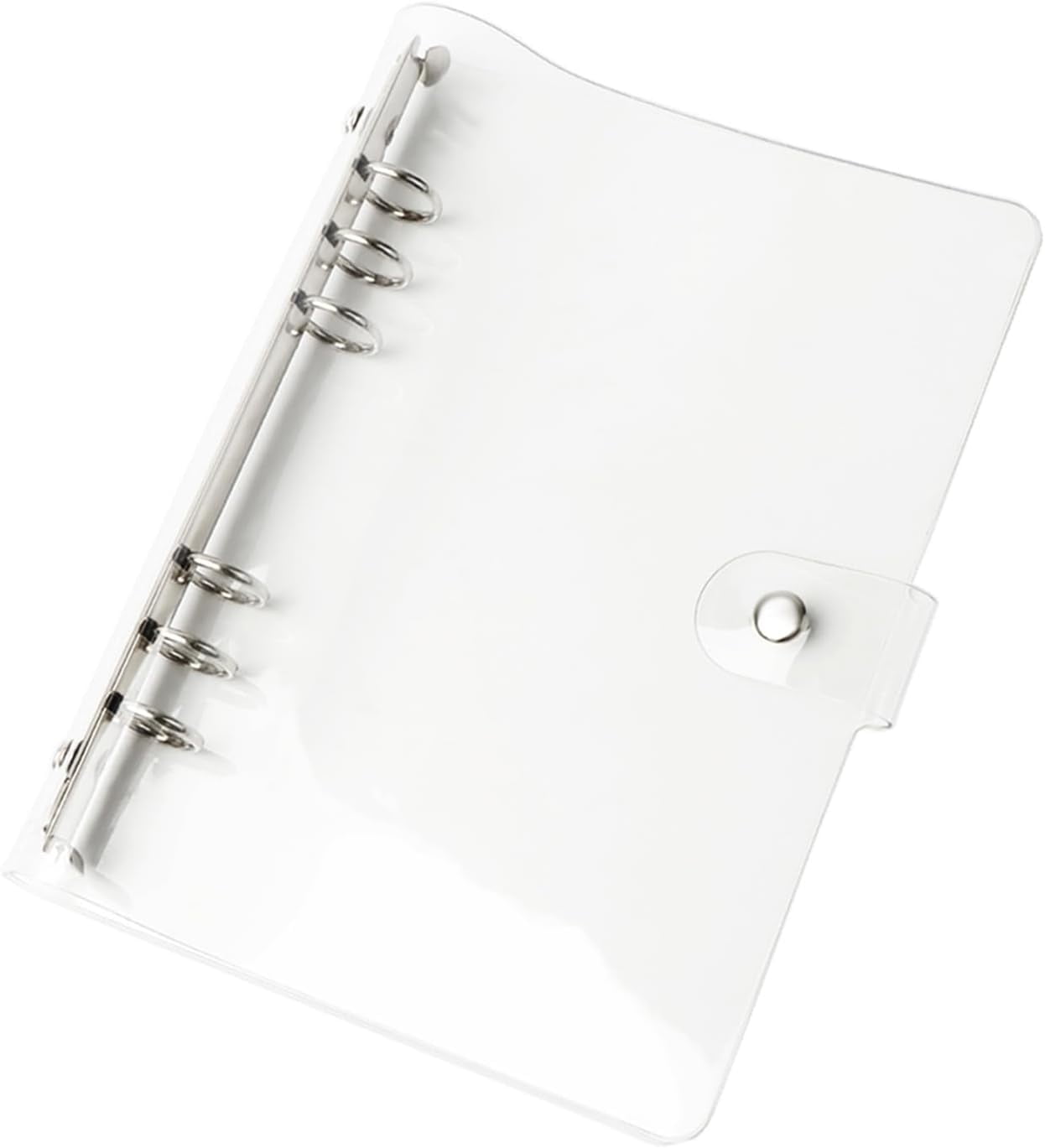 Clear A5 Binder Cover Notebook Shell with Snap Button Closure 6 Ring ...