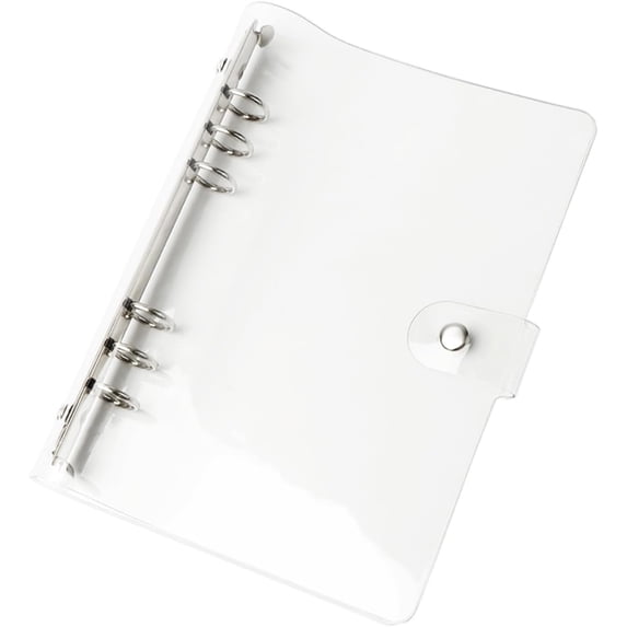 Clear A5 Binder Cover Notebook Shell with Snap Button Closure 6 Ring ...