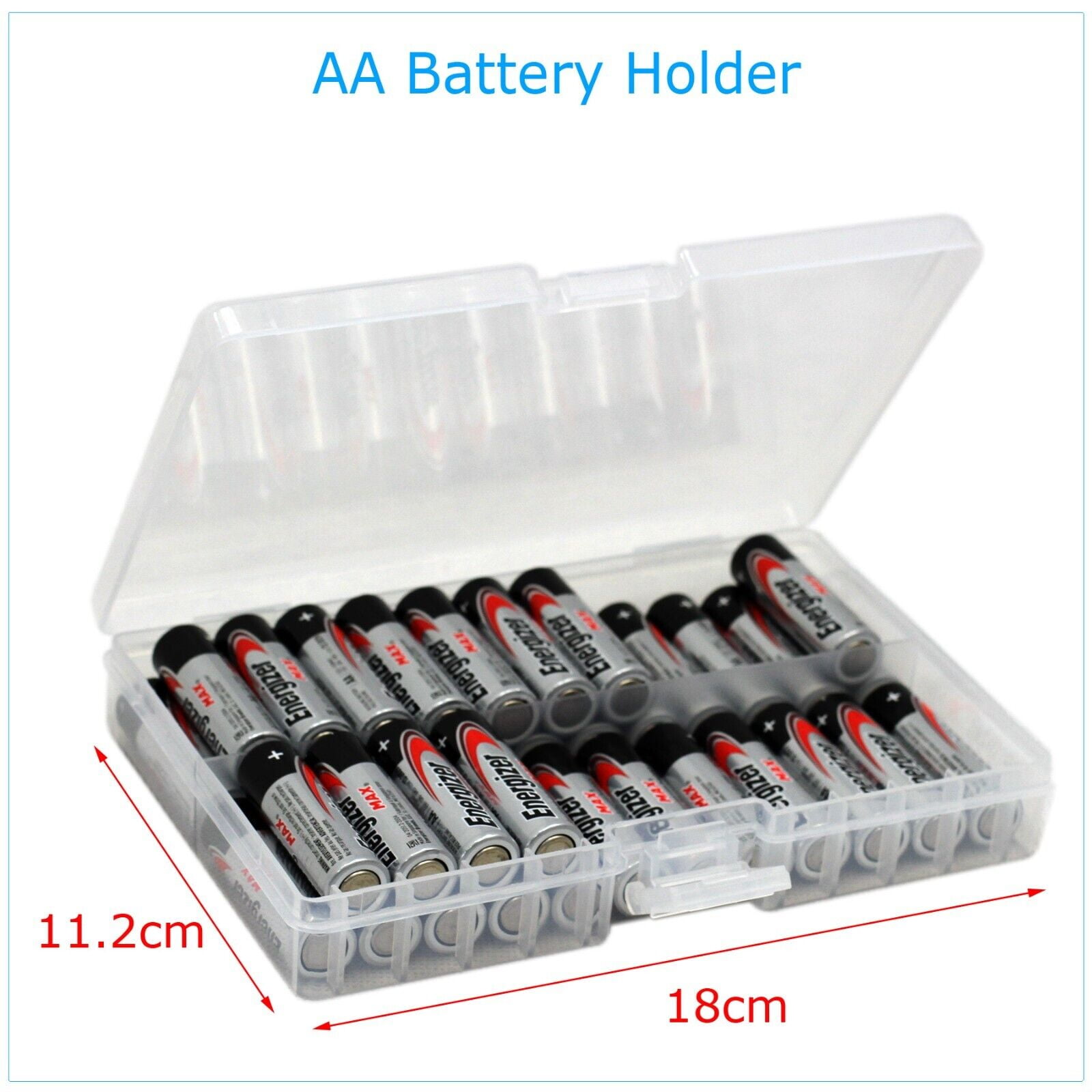 Clear AA/AAA Plastic Battery Storage Case/Organizer/Holder Holds 96 ...