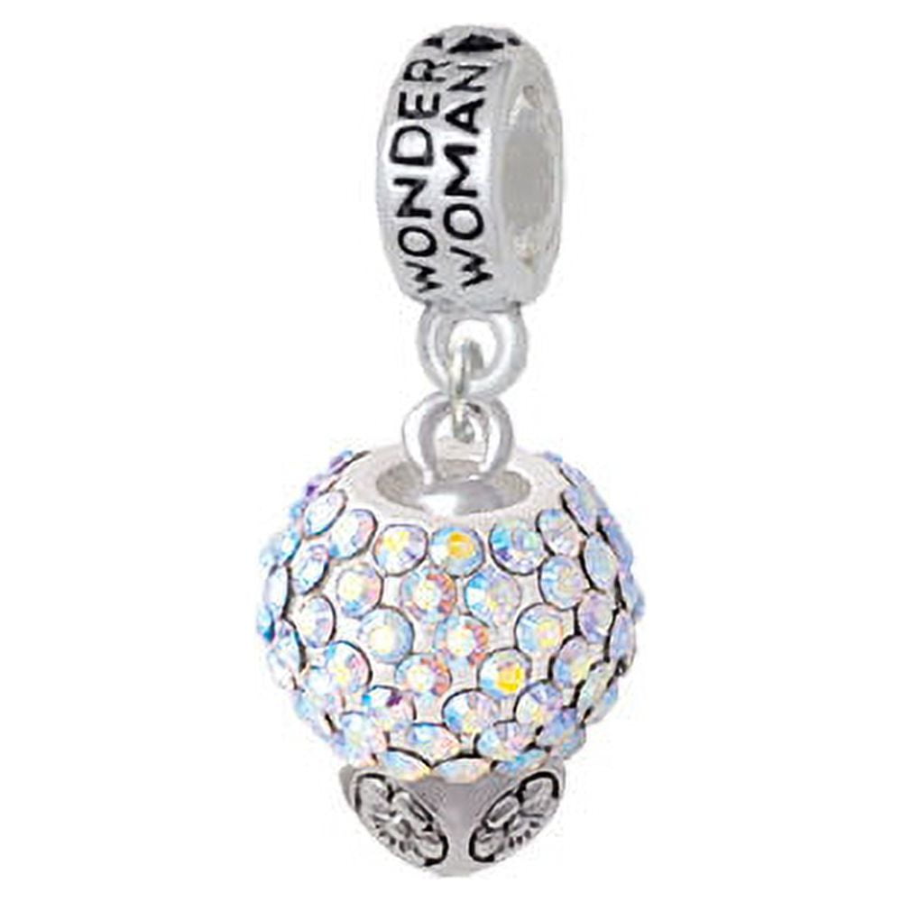 Clear AB Crystal Sparkle Spinner - Wonder Woman Charm Bead - Walmart.com