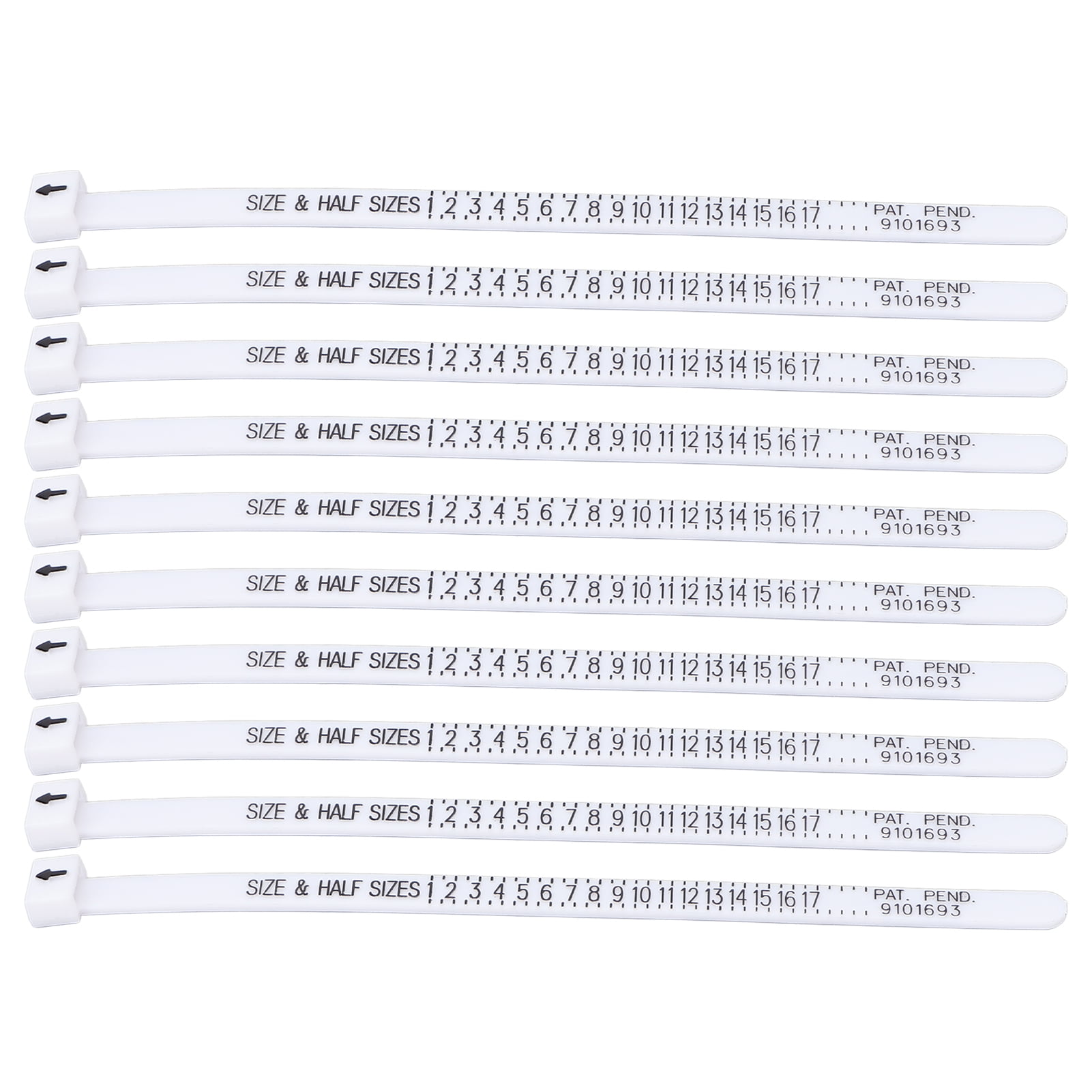 Clear Accurate Ring Gauge Set, 10pcs US Size White Finger Measuring ...
