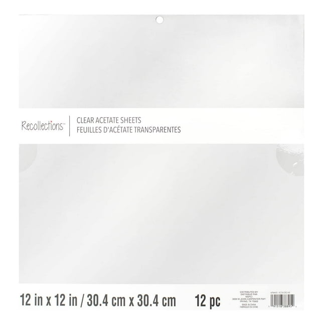 Clear Acetate Sheets by Recollections™, 12" x 12" - Walmart.com