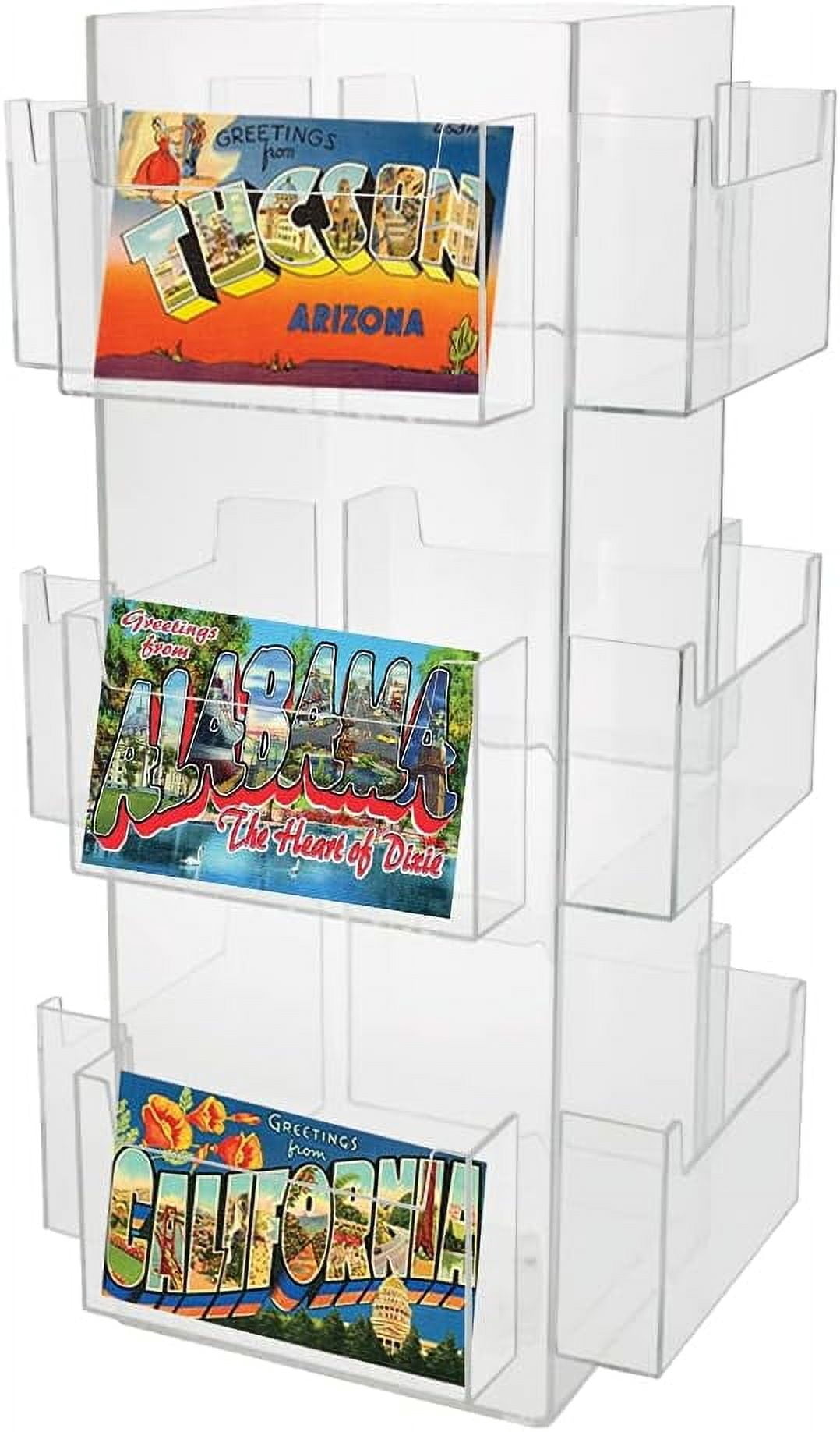 Clear Acrylic 12 Pocket Postcard Rotating Display, 6" x 4" - Walmart ...