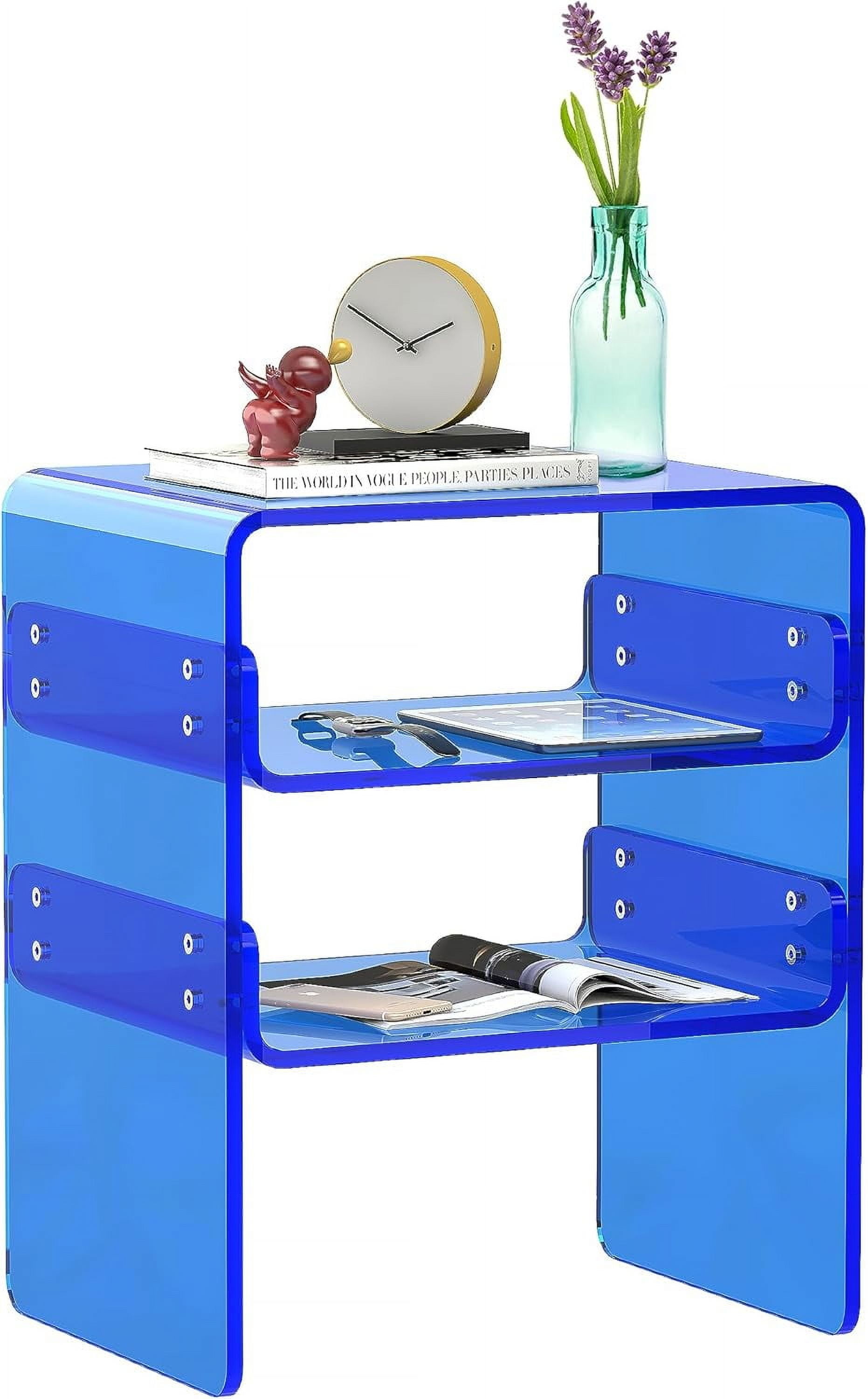 Clear Acrylic 3-Tier End Table/Nightstand – Sleek Bedside Storage with ...