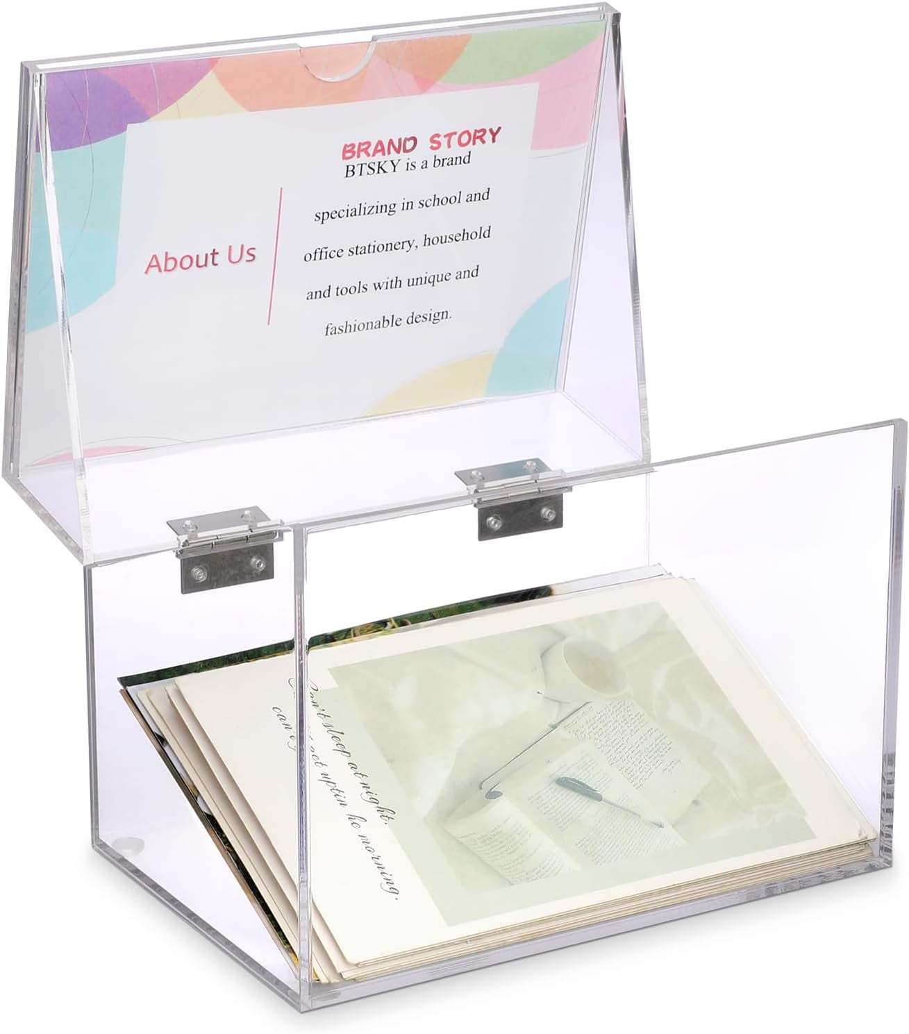 Clear Acrylic 4 x 6 inch Index Card Box with Sign Lid - Index Card ...