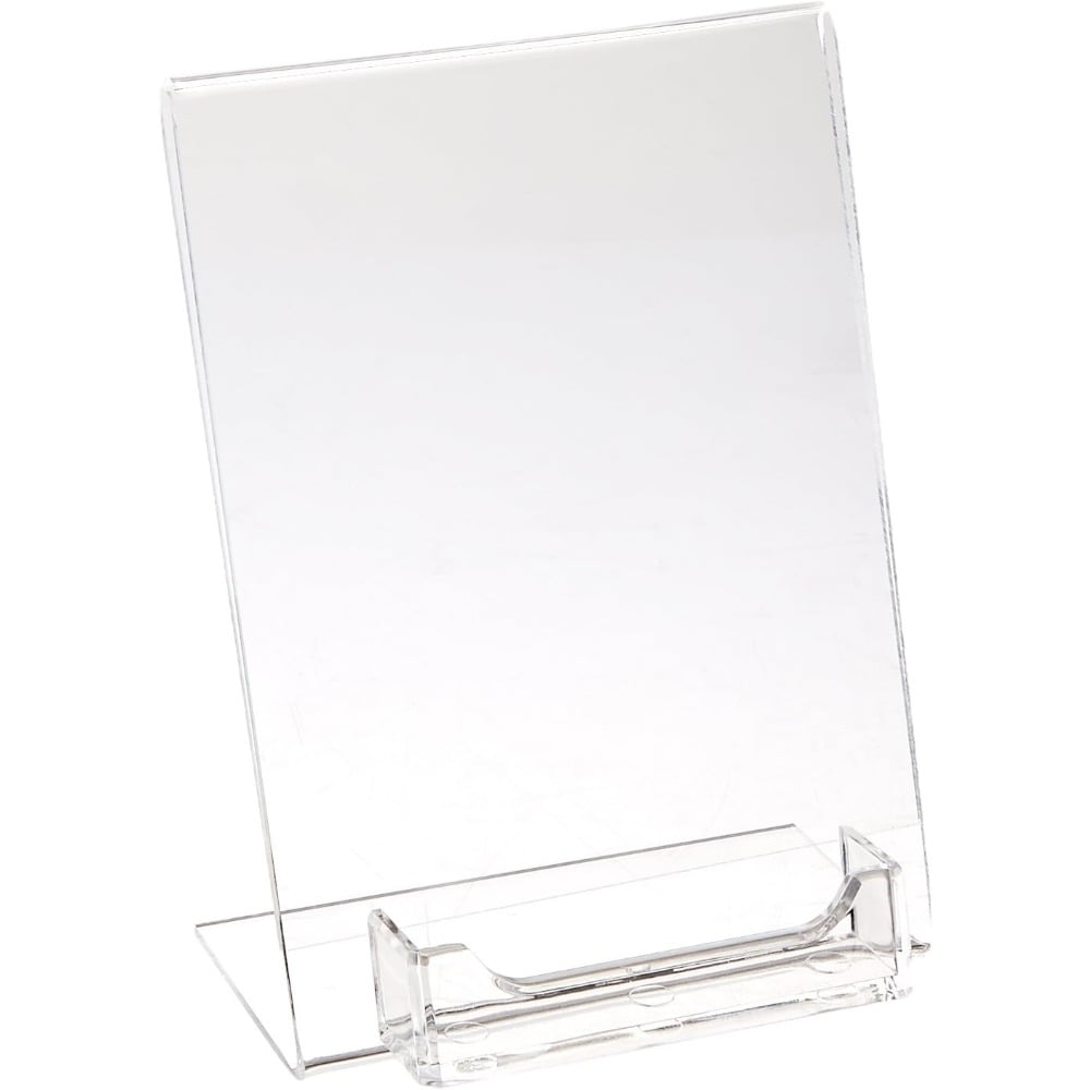 Clear Acrylic 5x7 Sign Holder with Business Card Pocket, Tabletop with ...