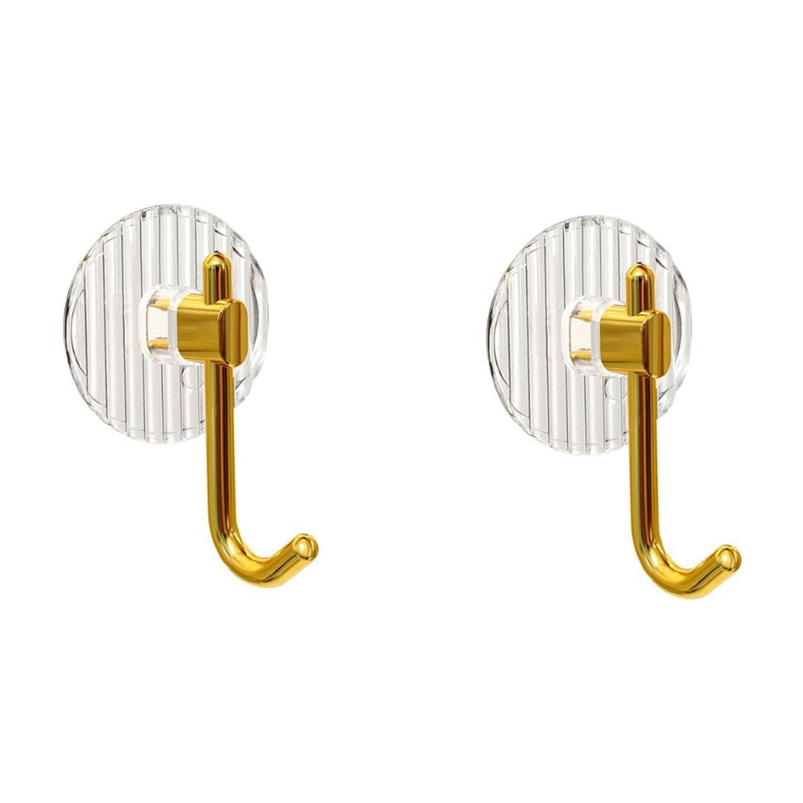 Clear Acrylic Adhesive Hooks (2-Pack) - No-Drill Damage-Free Bathroom ...