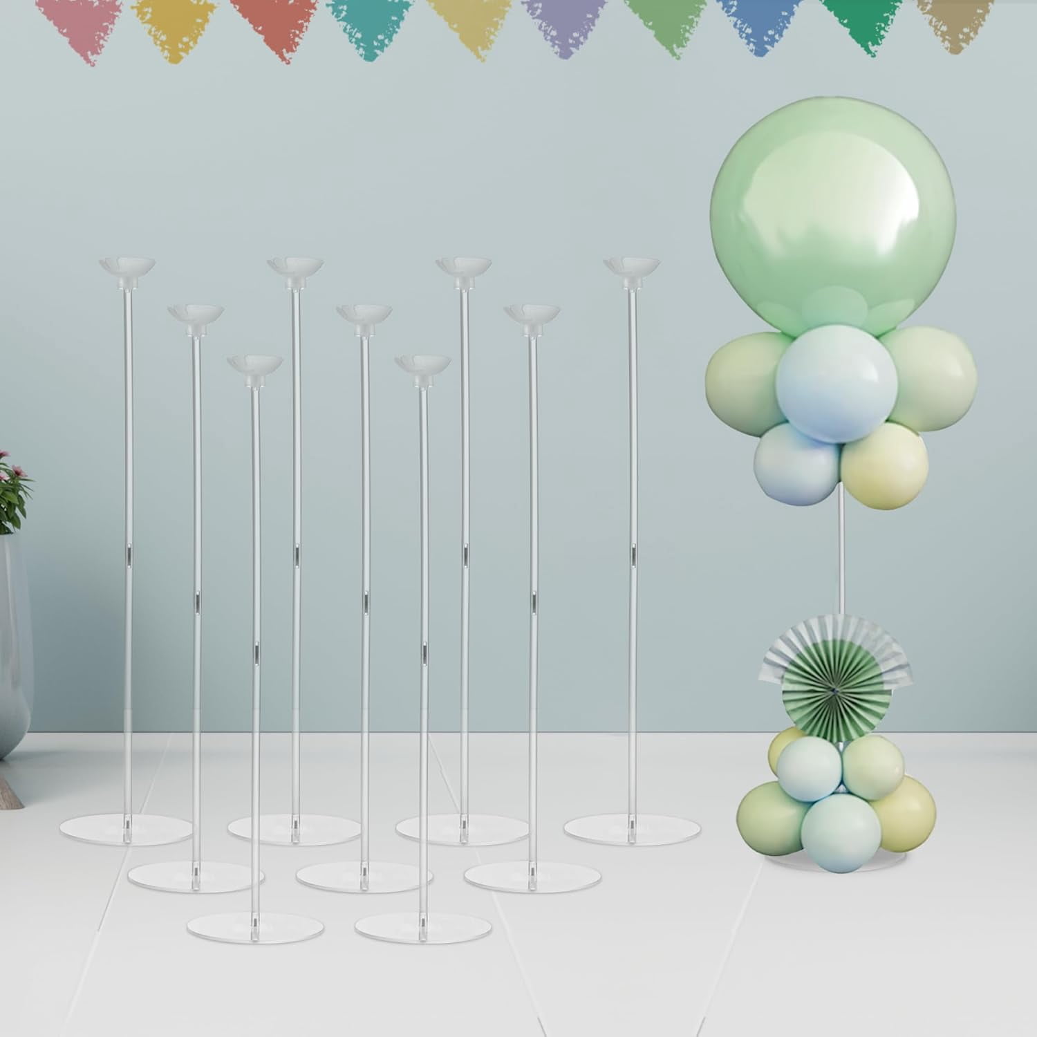 Clear Acrylic Balloon Stands for Centerpieces, 25.6 inch 10 Pack ...
