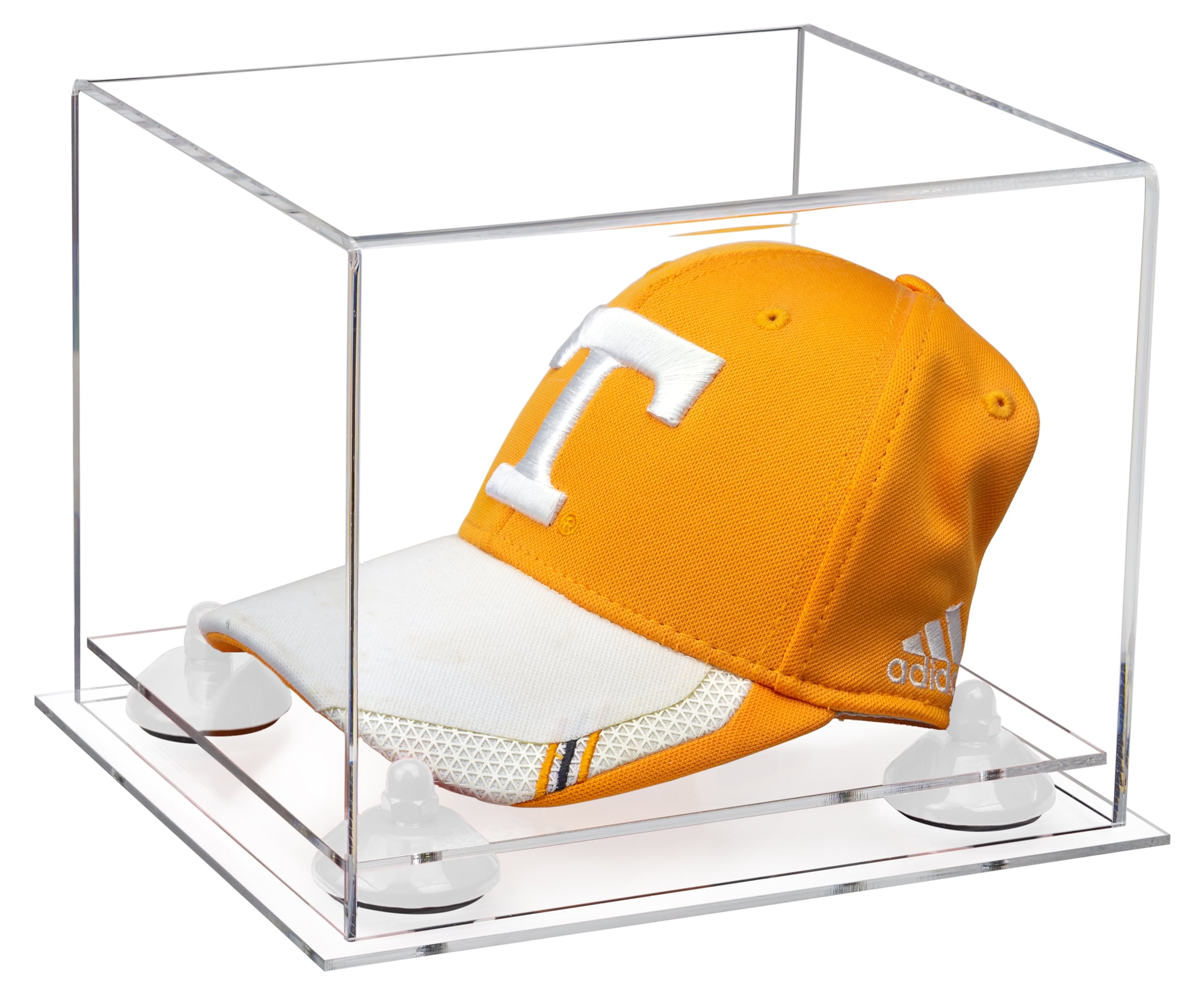Clear Acrylic Baseball Hat or Cap Display Case with White Risers and ...