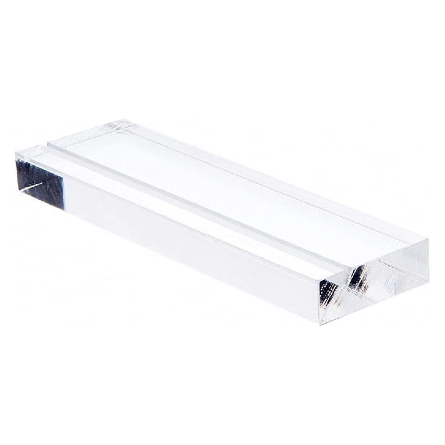 Clear Acrylic Block with Sign Display Holder Slot, 5" W x 1.5" D x .5 ...