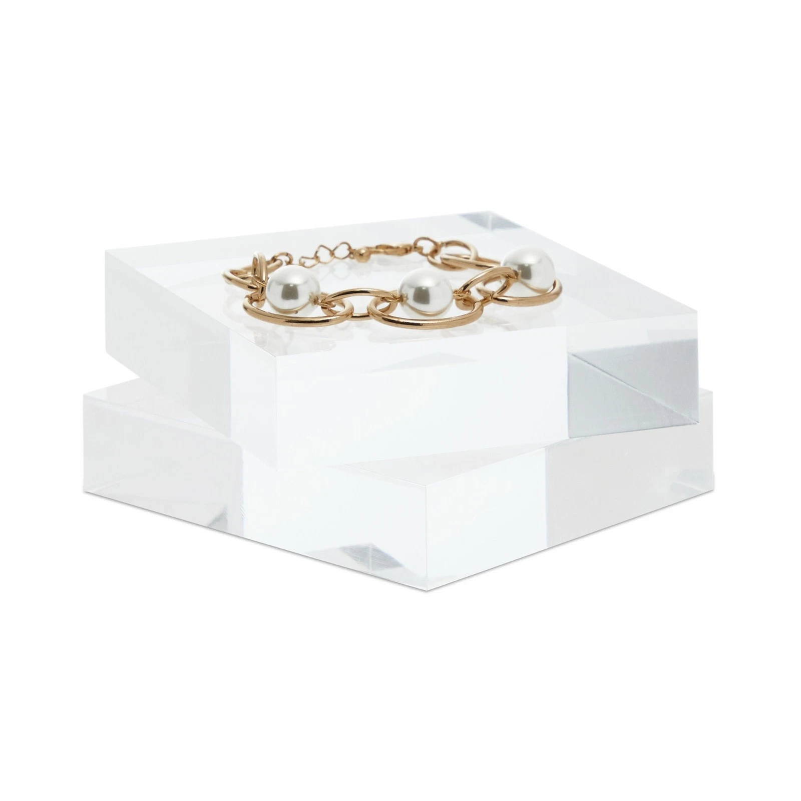 Clear Acrylic Blocks, Small Pedestal Riser for Display Stands (4x4x1 In ...