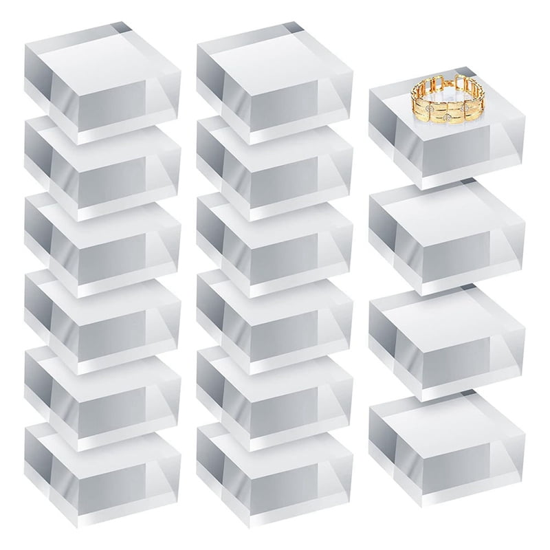 Clear Acrylic Blocks Square Display Block Clear Polished Cube Jewelry ...
