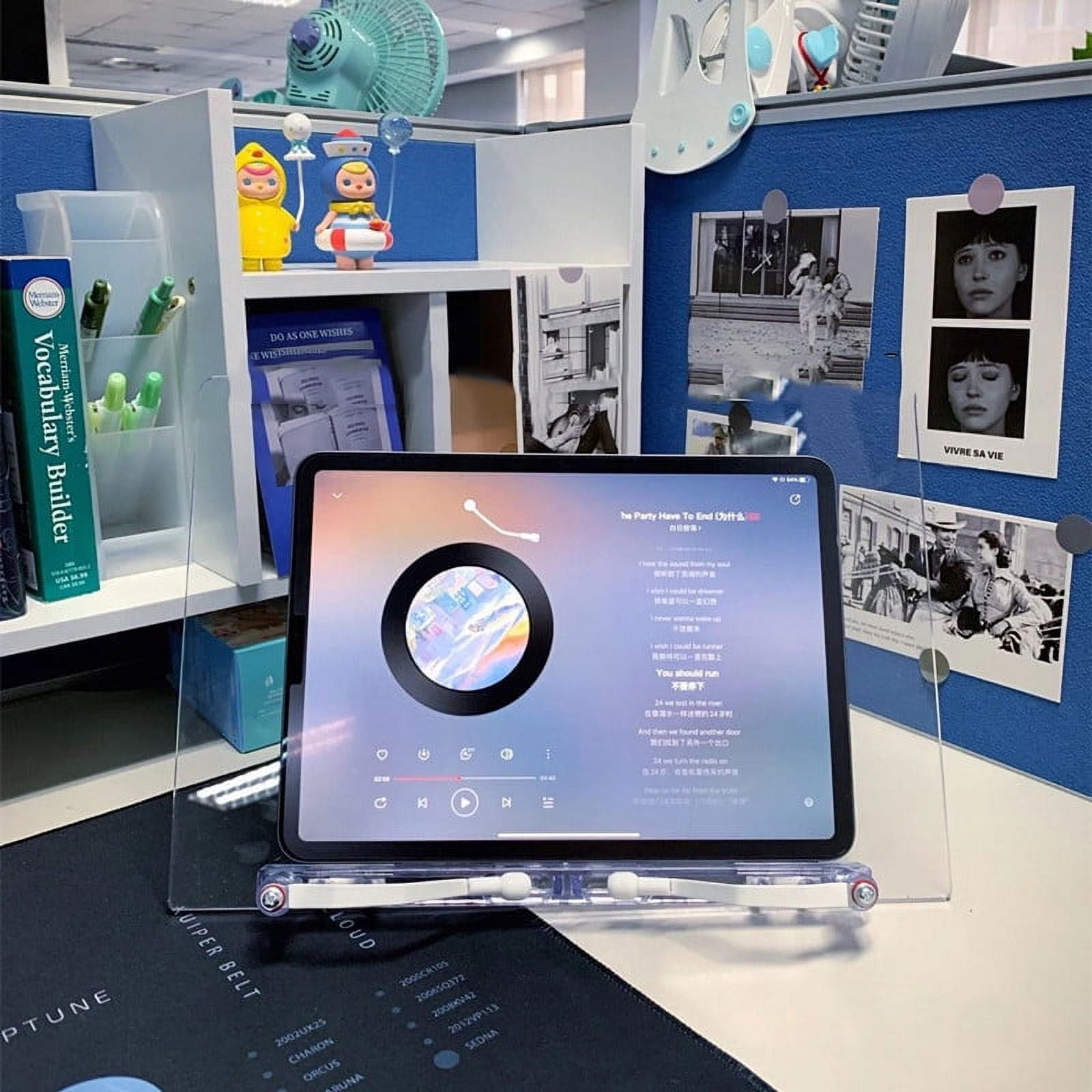 Clear Acrylic Book Stand 180° Rotation Easy to Read Portable Book ...