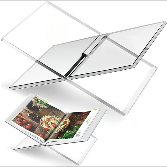 Clear Acrylic Book Stand - Adjustable Height, Large Open Book Display ...