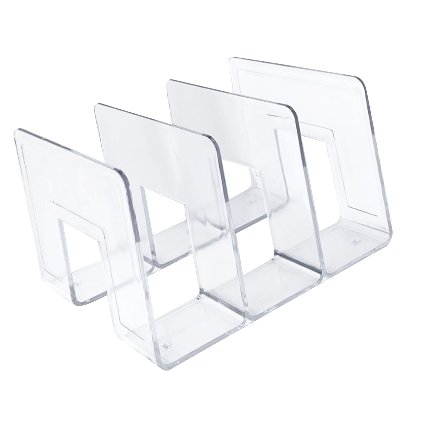 Clear Acrylic Bookends Drop Scratch Resistant Transparent Desk File ...