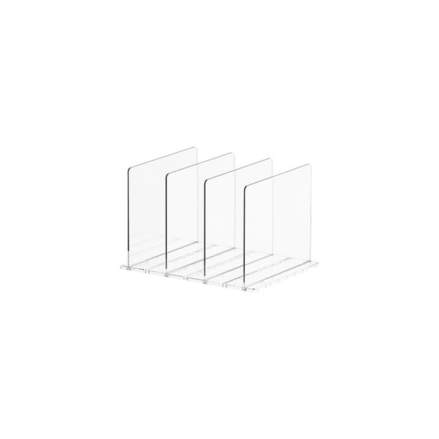 Clear Acrylic Bookends for Shelves Adjustable Book Divider with Non ...