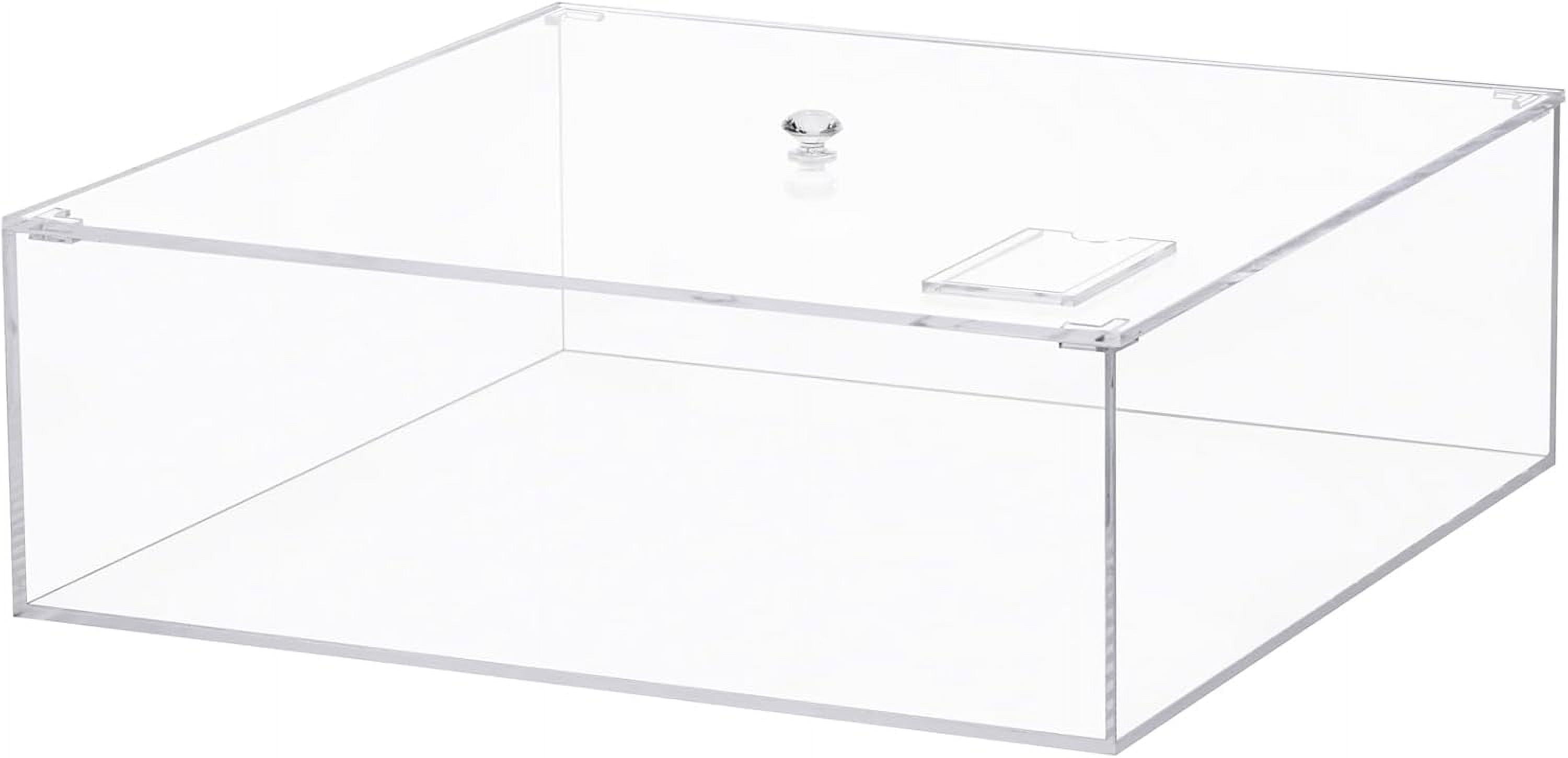 Clear Acrylic Box with Lid, Clear Acrylic Container Plastic Square Cube ...