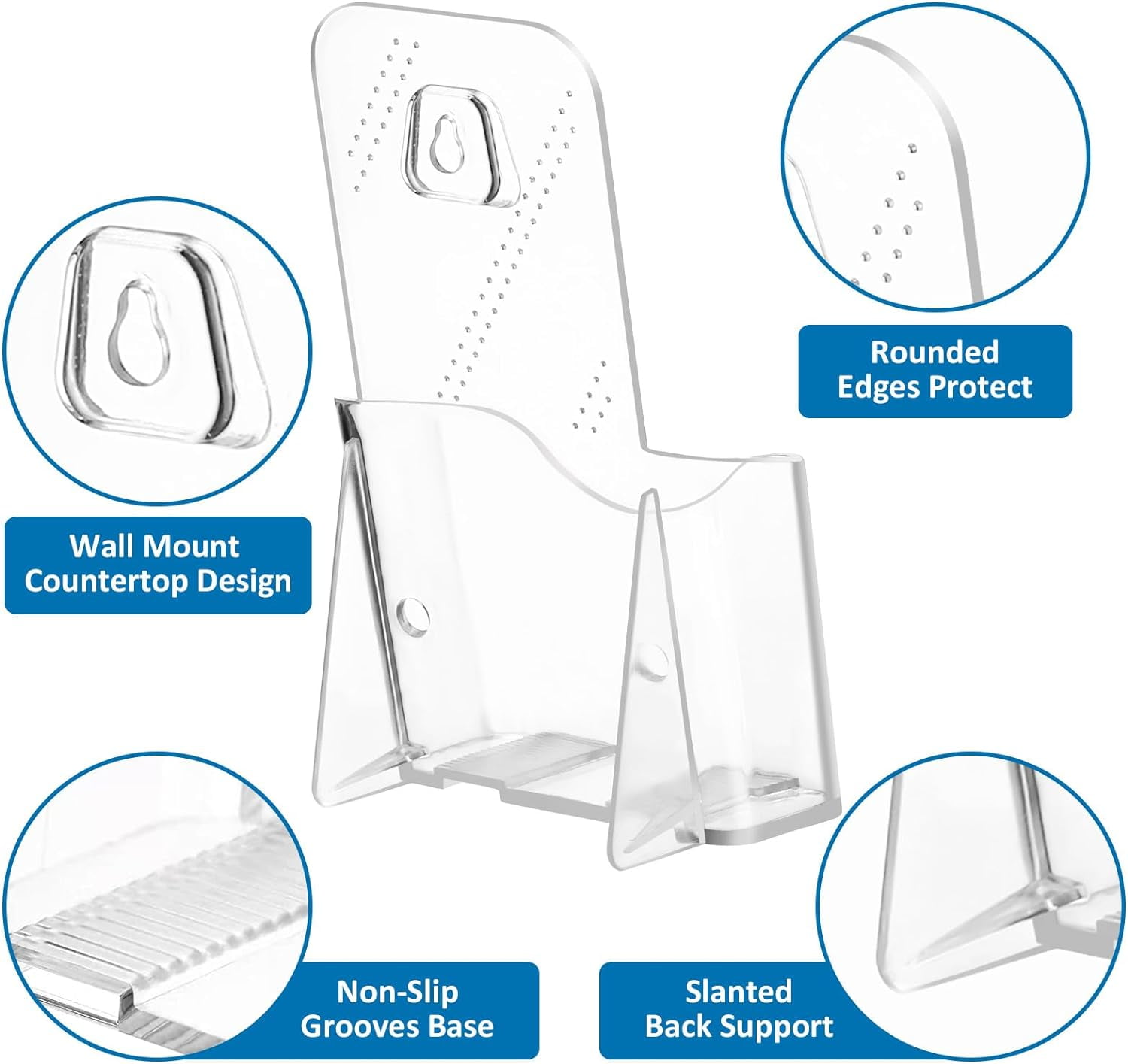Clear Acrylic Brochure Display Stand 4x9 Inch, Tabletop Plastic Holder ...