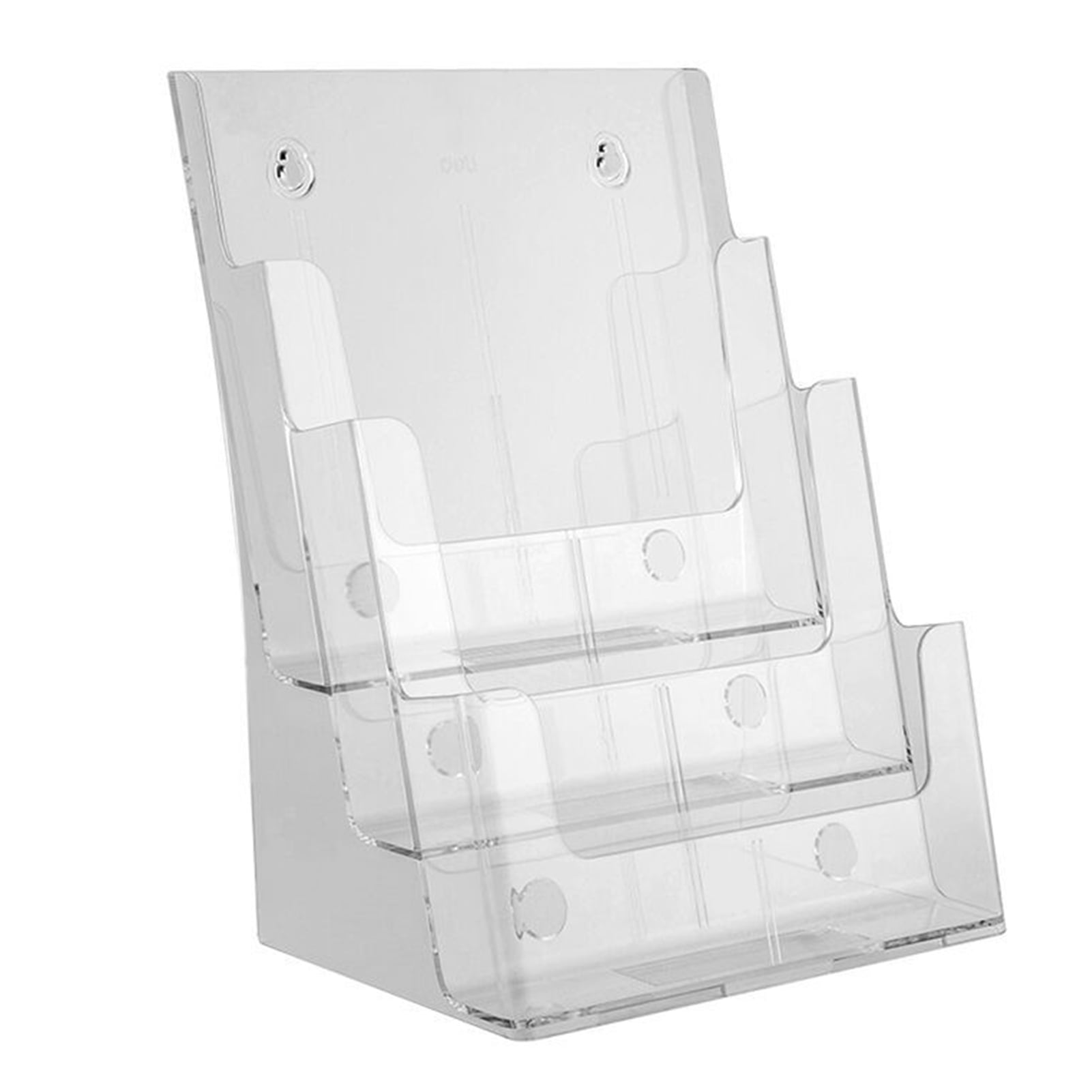Clear Acrylic Brochure Holder- 3 Tiers, A4 Size, Wall Mount Countertop ...