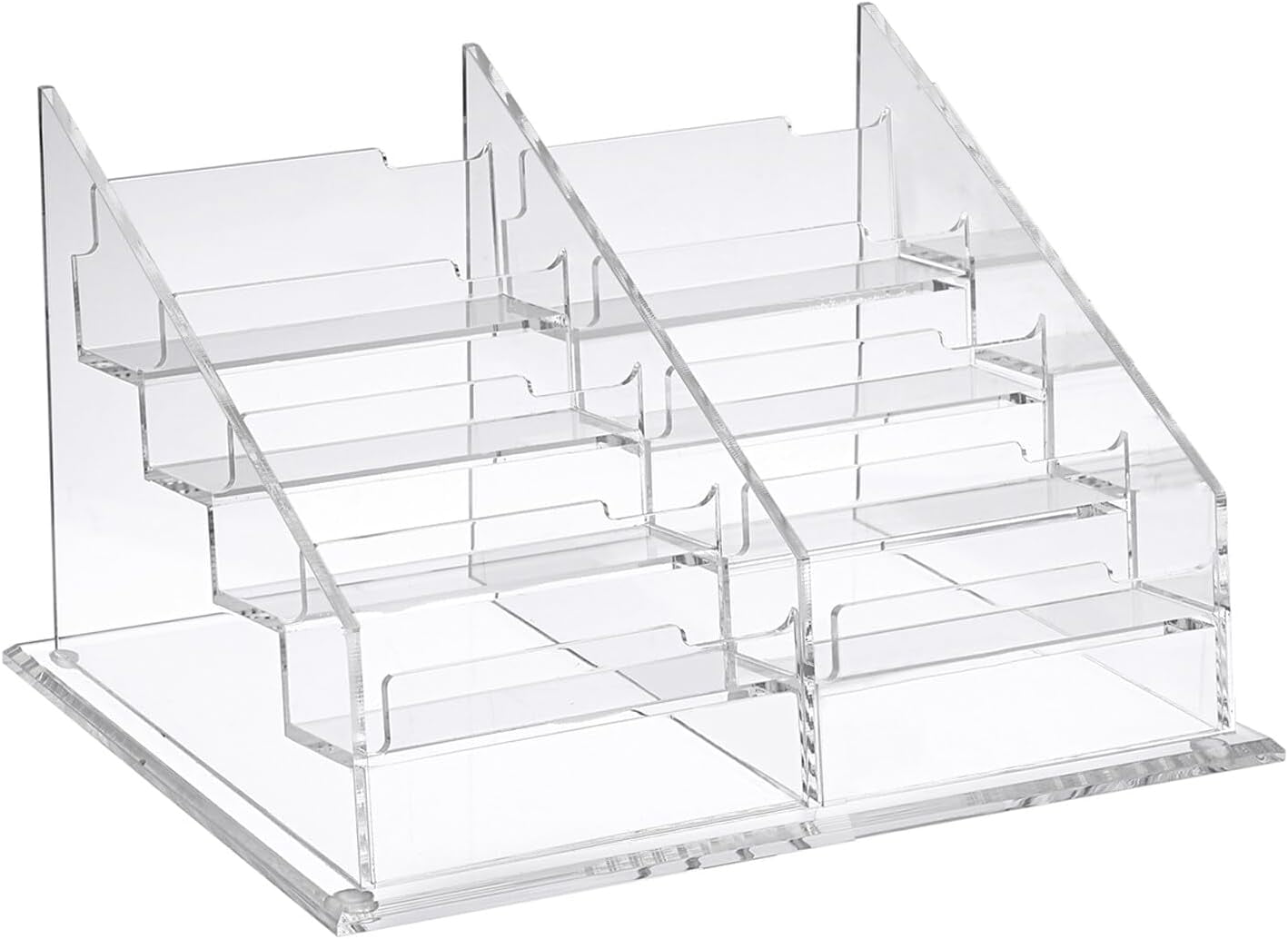 Clear Acrylic Business Card Holder for Desk, 4 Tier 8 Pockets Business ...