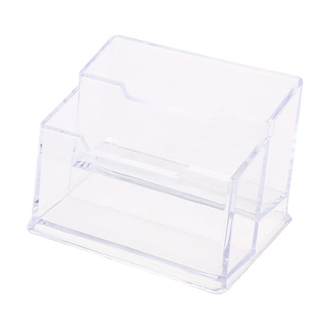 Clear Acrylic Business Case Holder Desktop 2-Tier Note Display Stand ...