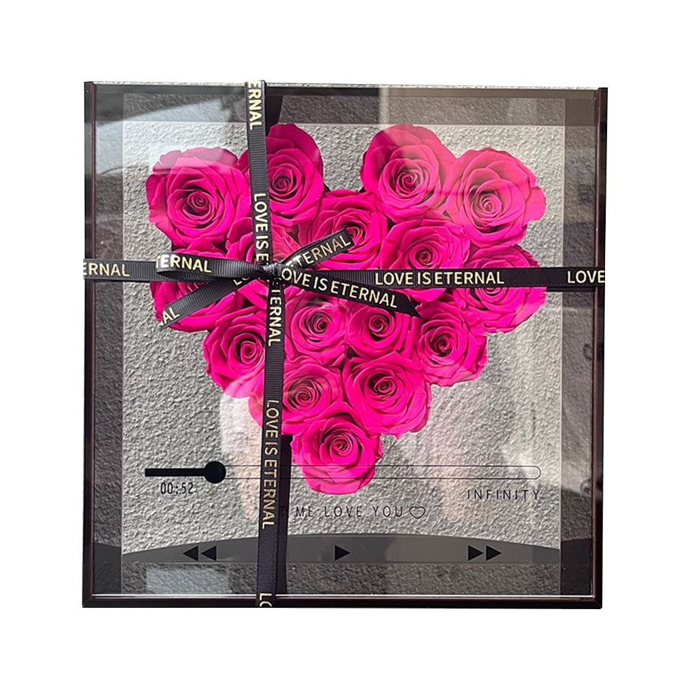 Clear Acrylic CD Box Roses Gift, Forever Flowers for Valentines Day ...