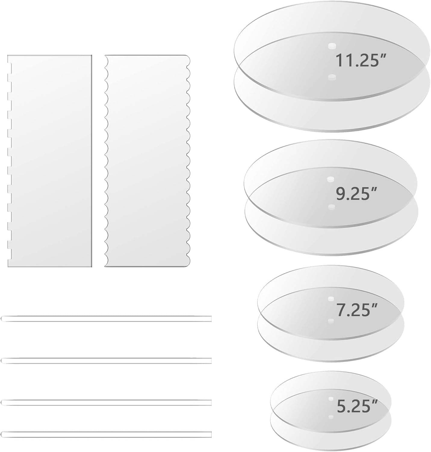 Clear Acrylic Cake Disc, Cake Decorating Supplies with 8 Round Acrylic ...
